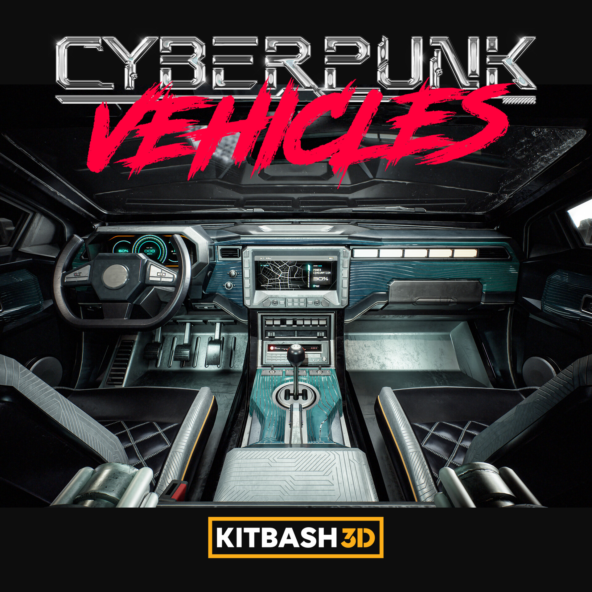 ArtStation - Kitbash3D: Cyberpunk Vehicles - Texturing