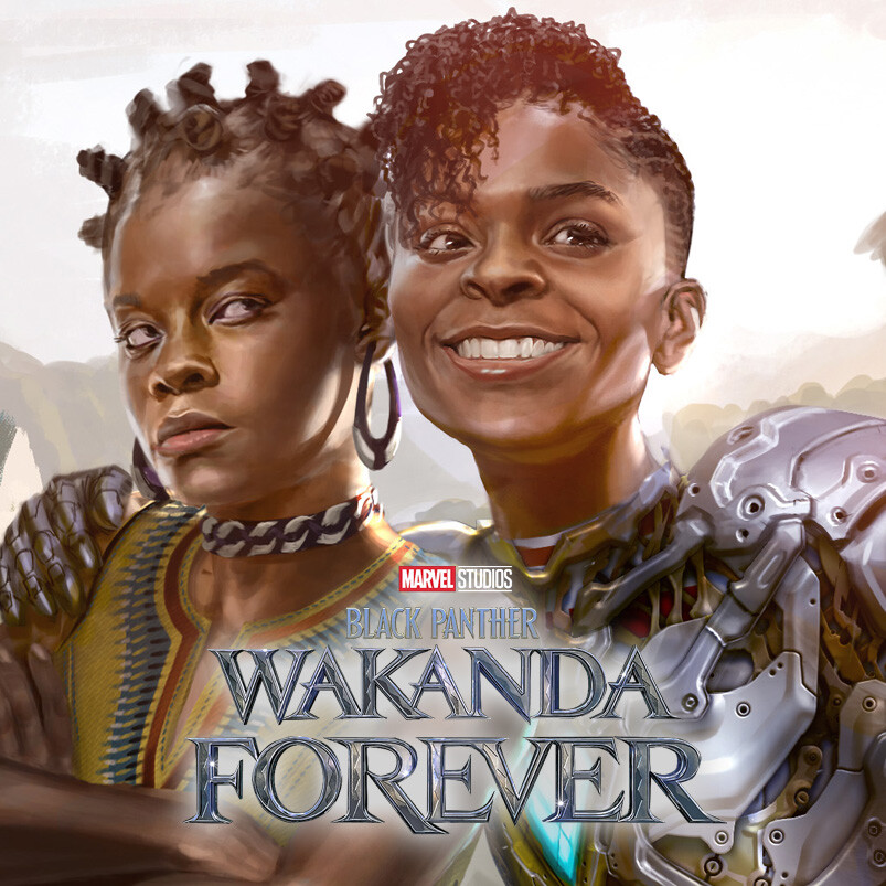 Phil Saunders - Black Panther Wakanda Forever: Riri in Ironheart Mk1 Concepts with Shuri