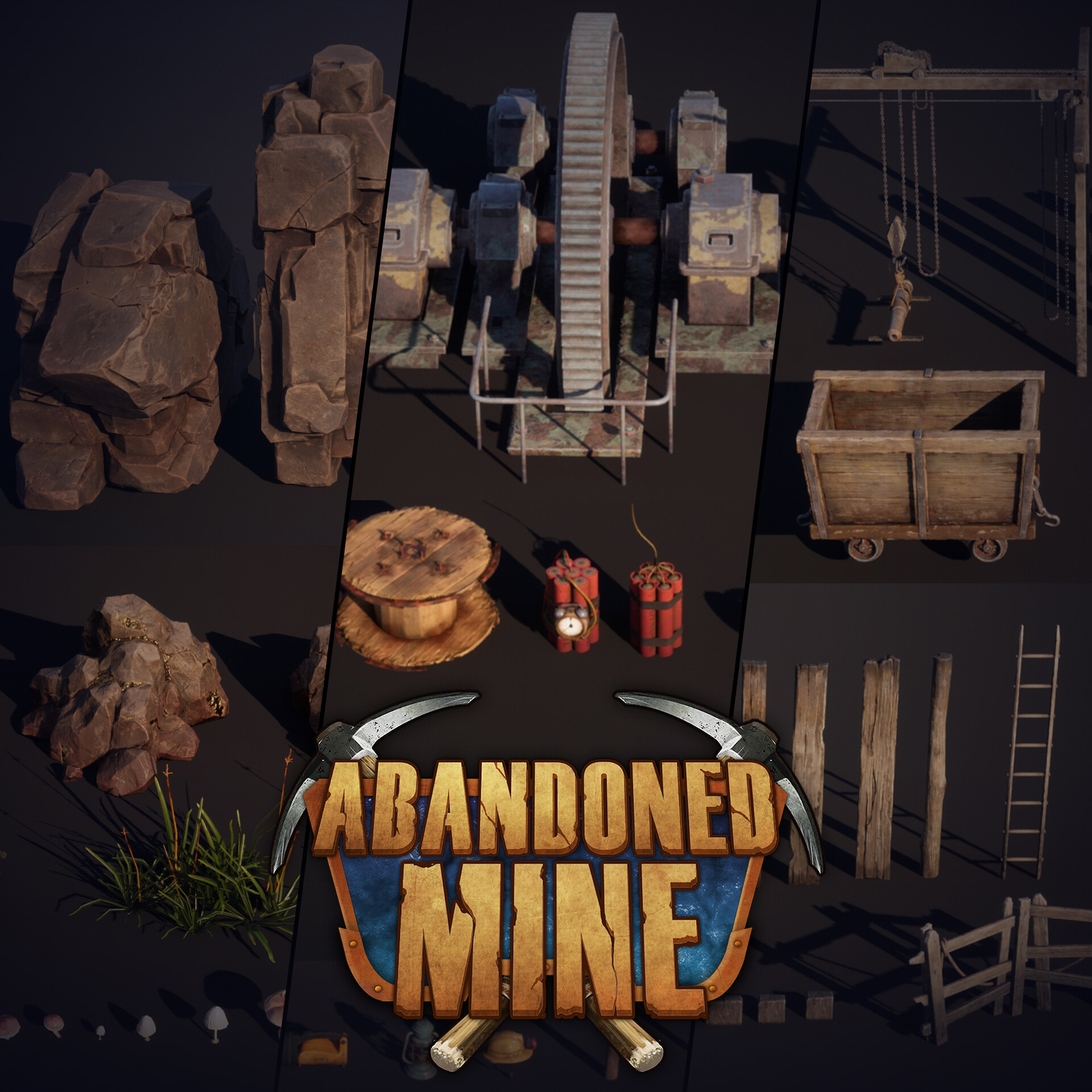 ArtStation - Modular Asset - Abandoned Mine (Realistic PBR 3D Environment)