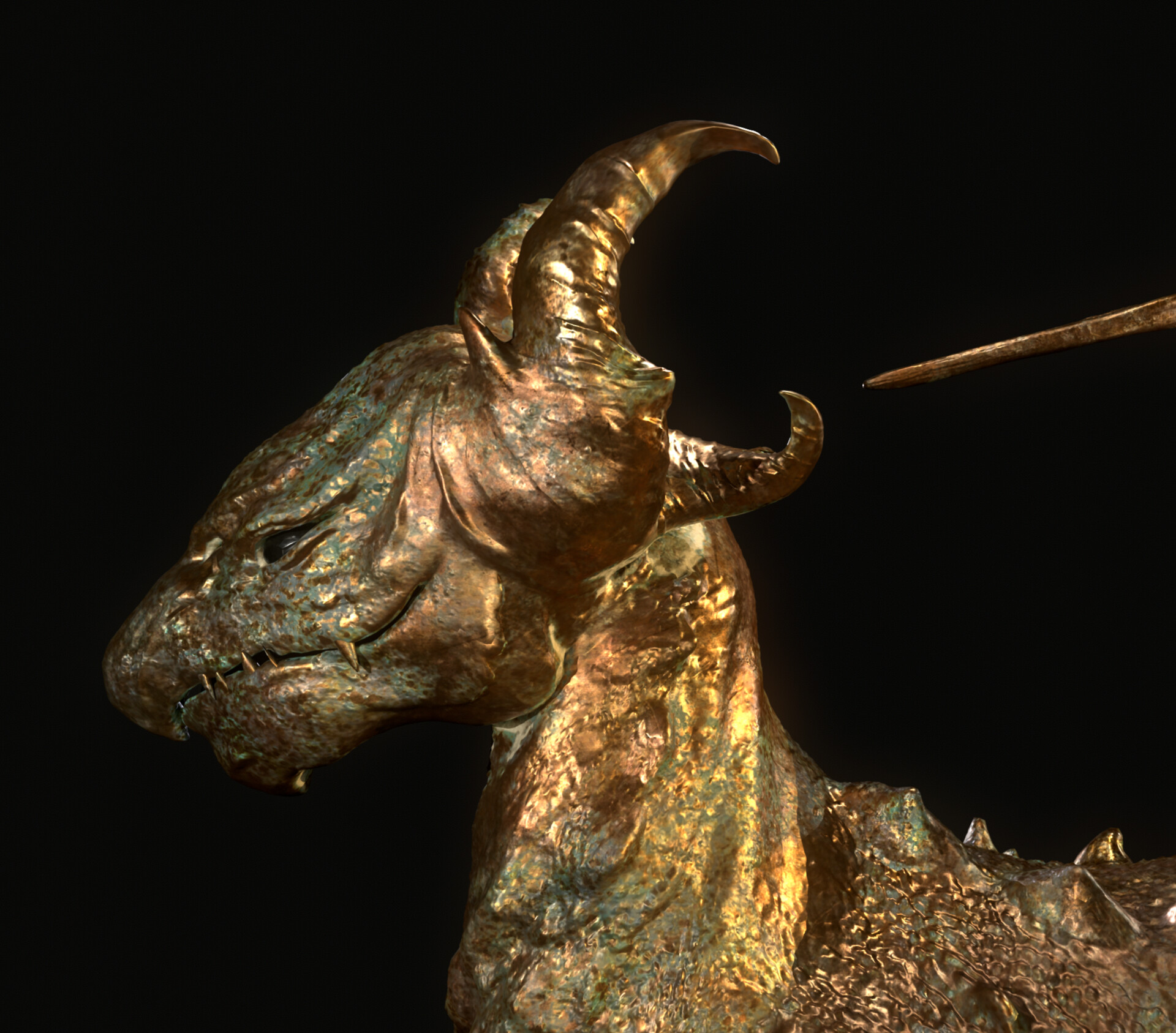 ArtStation - Creature copper statue