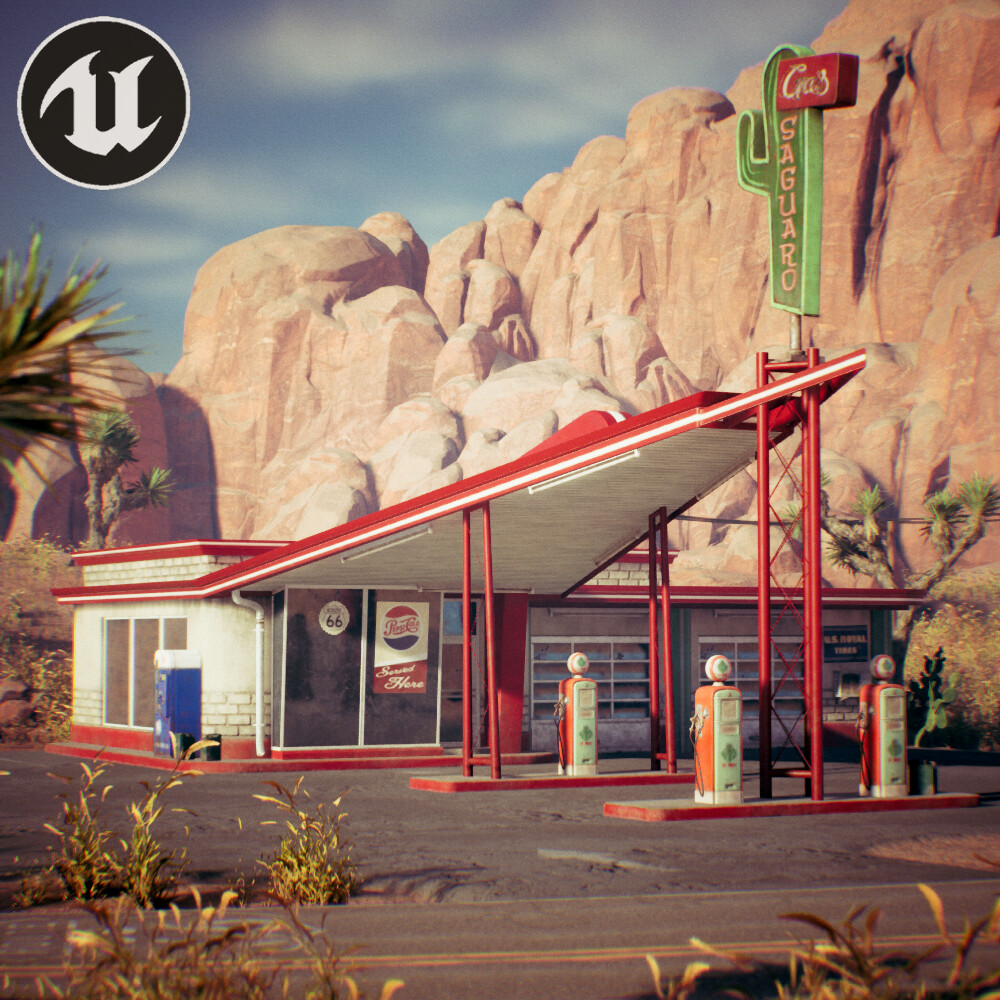 ArtStation - [UE5] Saguaro Gas Station