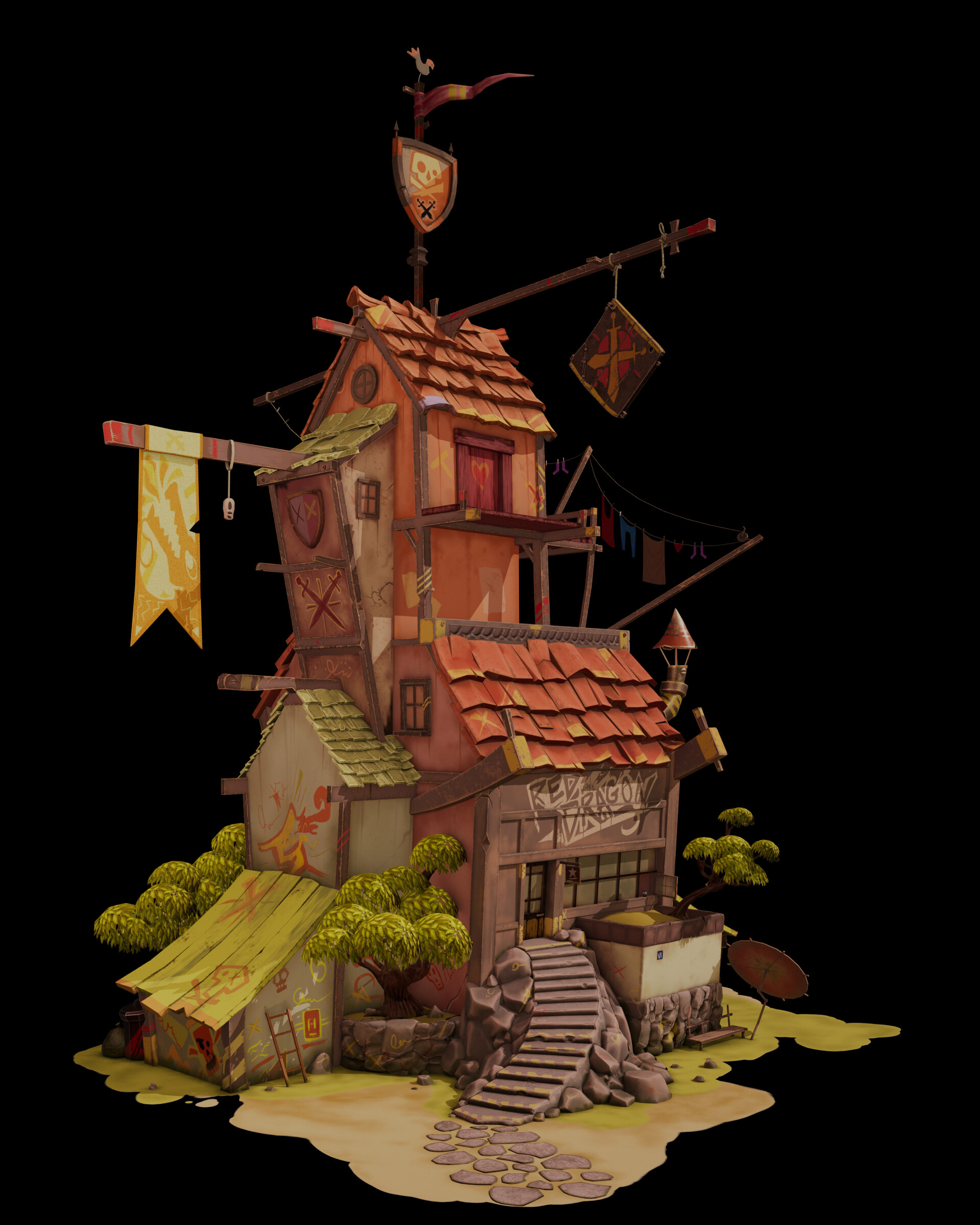 ArtStation - HAND PAINTED HOUSE/Stylized HOUSE