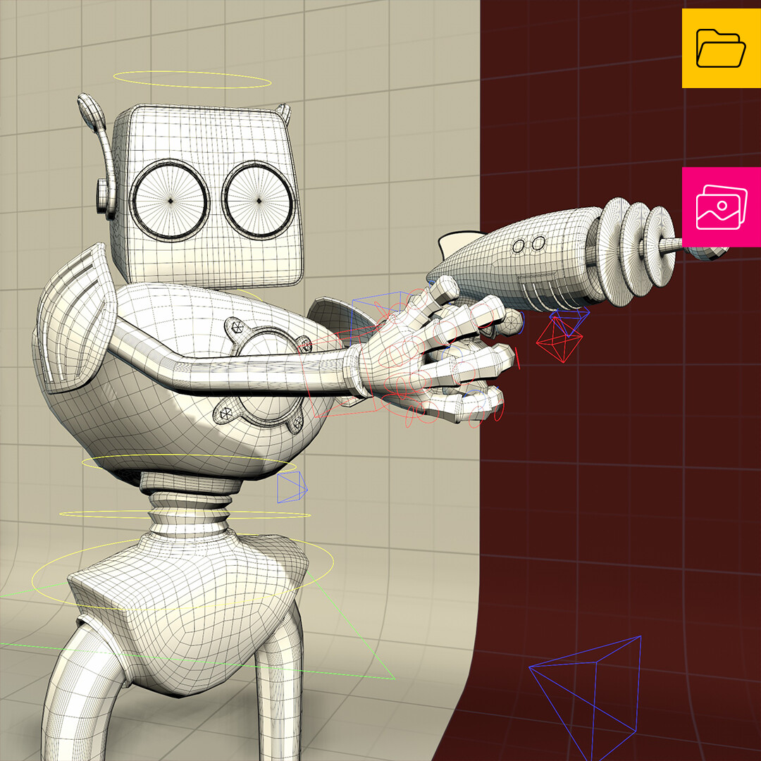 ArtStation - cartoon style robot character & rig