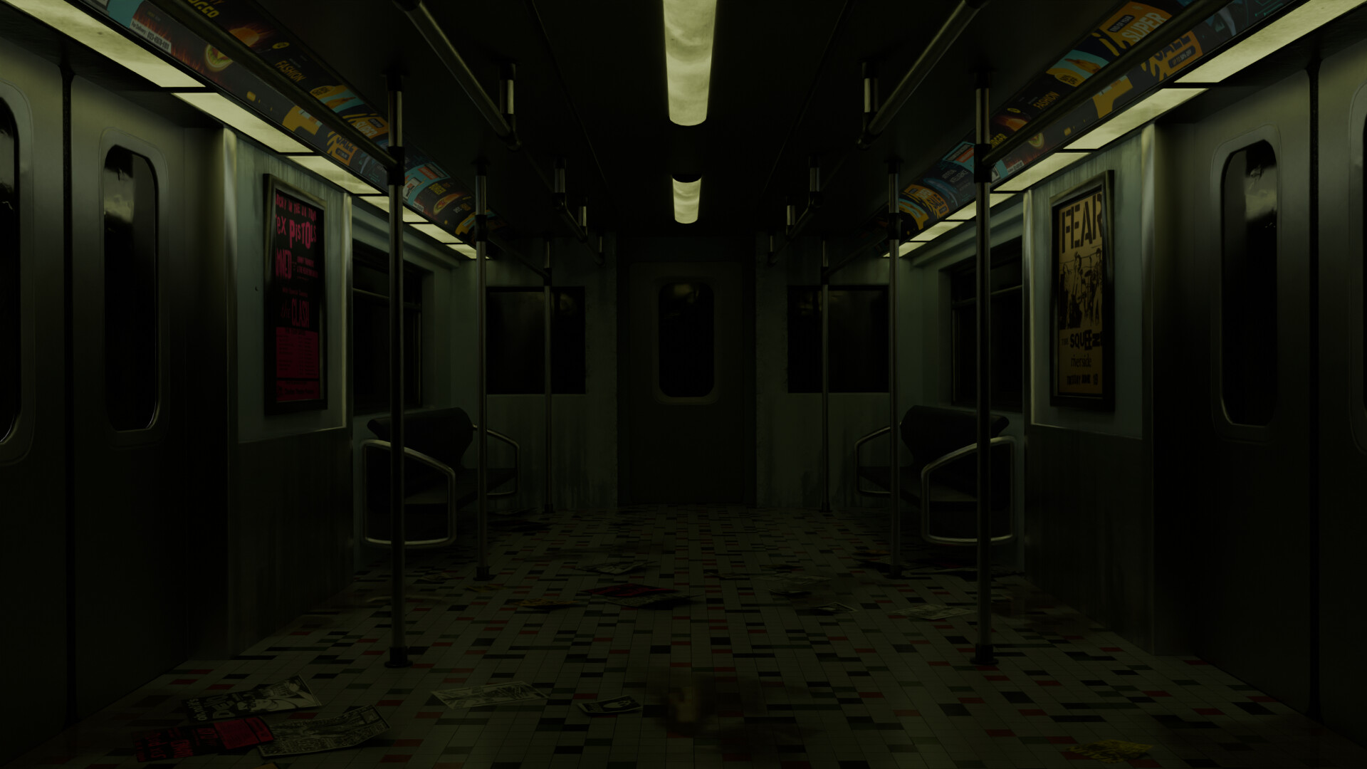 ArtStation - Subway train interior