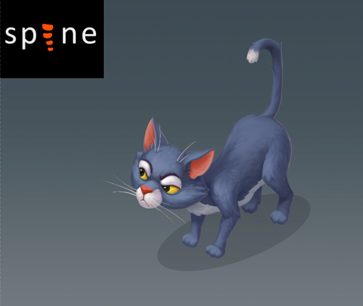 ArtStation - Cat walk and attack Spine animation