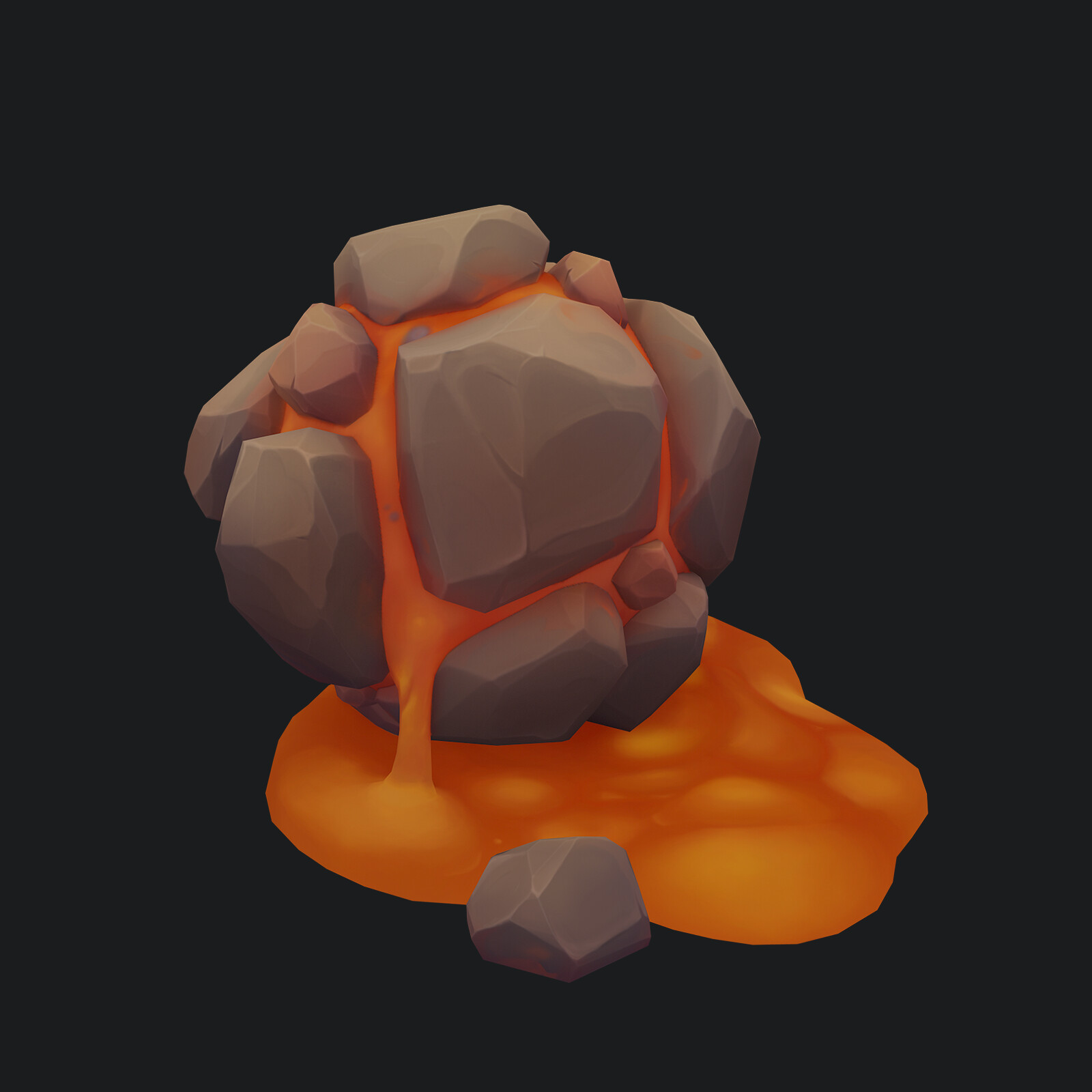 ArtStation - Stylized Lava Rock