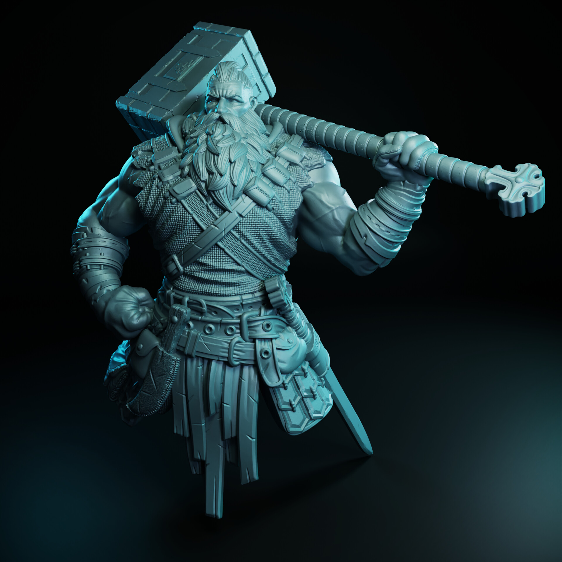 ArtStation - Miniature Barbarian bust