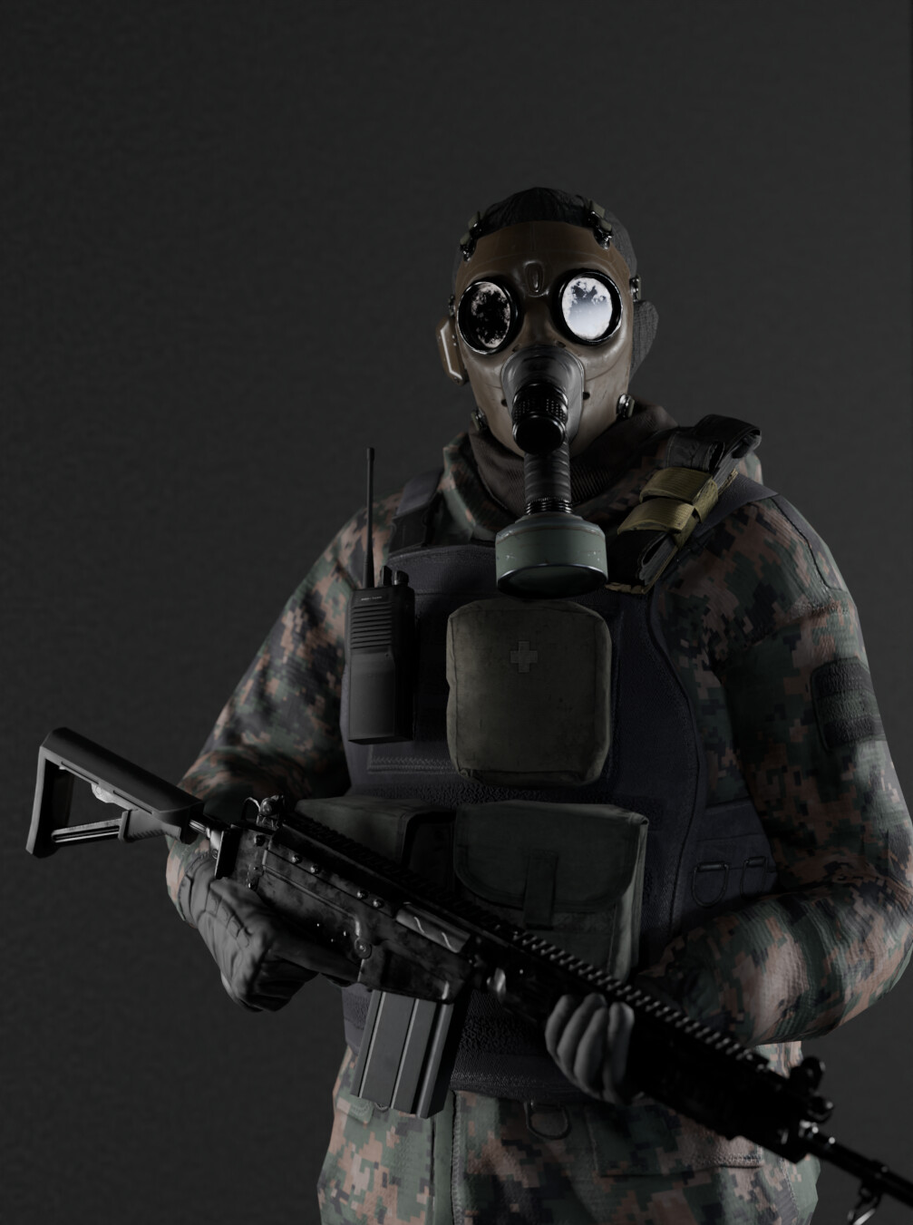 ArtStation - Gas-Mask Soldier