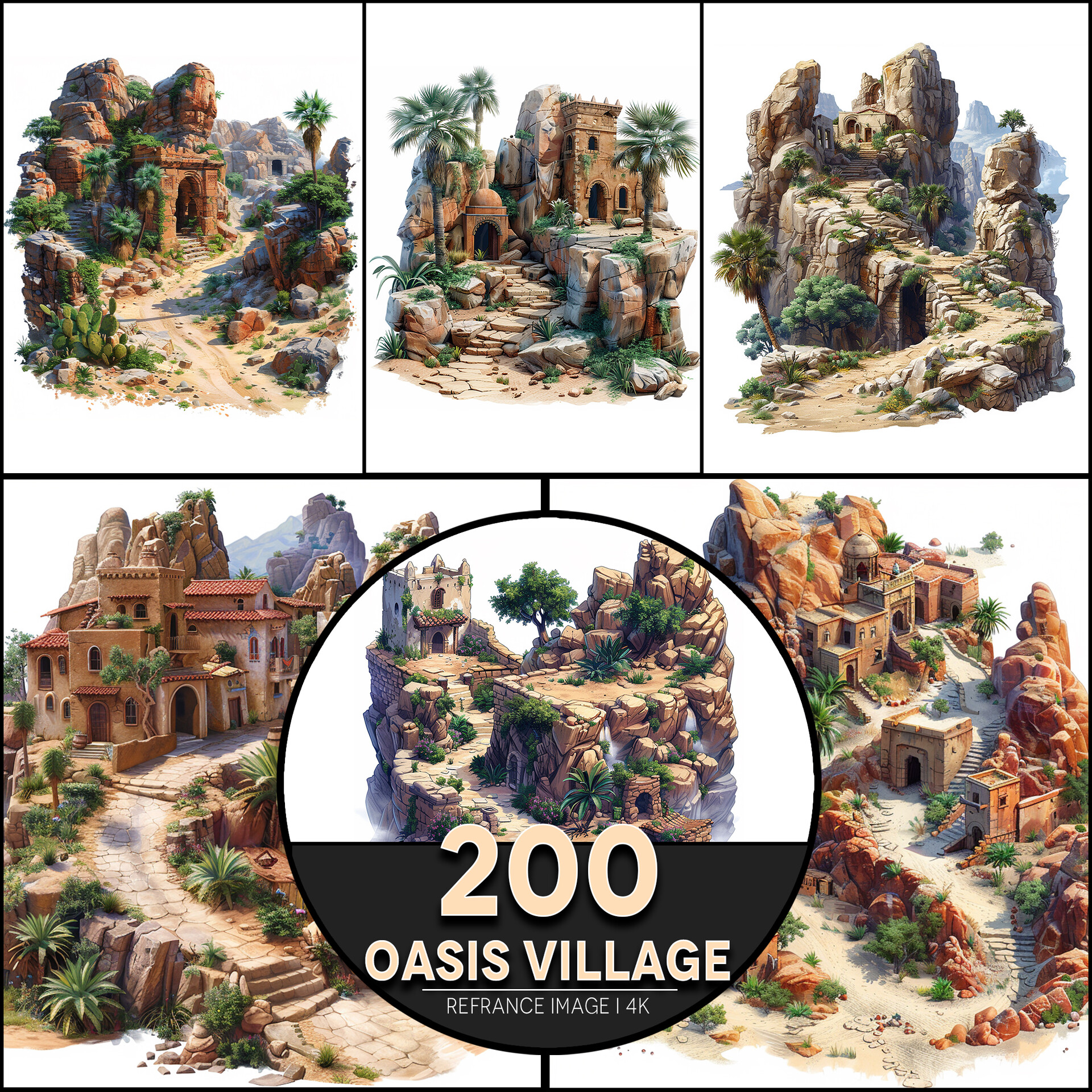 ArtStation - Oasis Village 4K Reference/Concept Images
