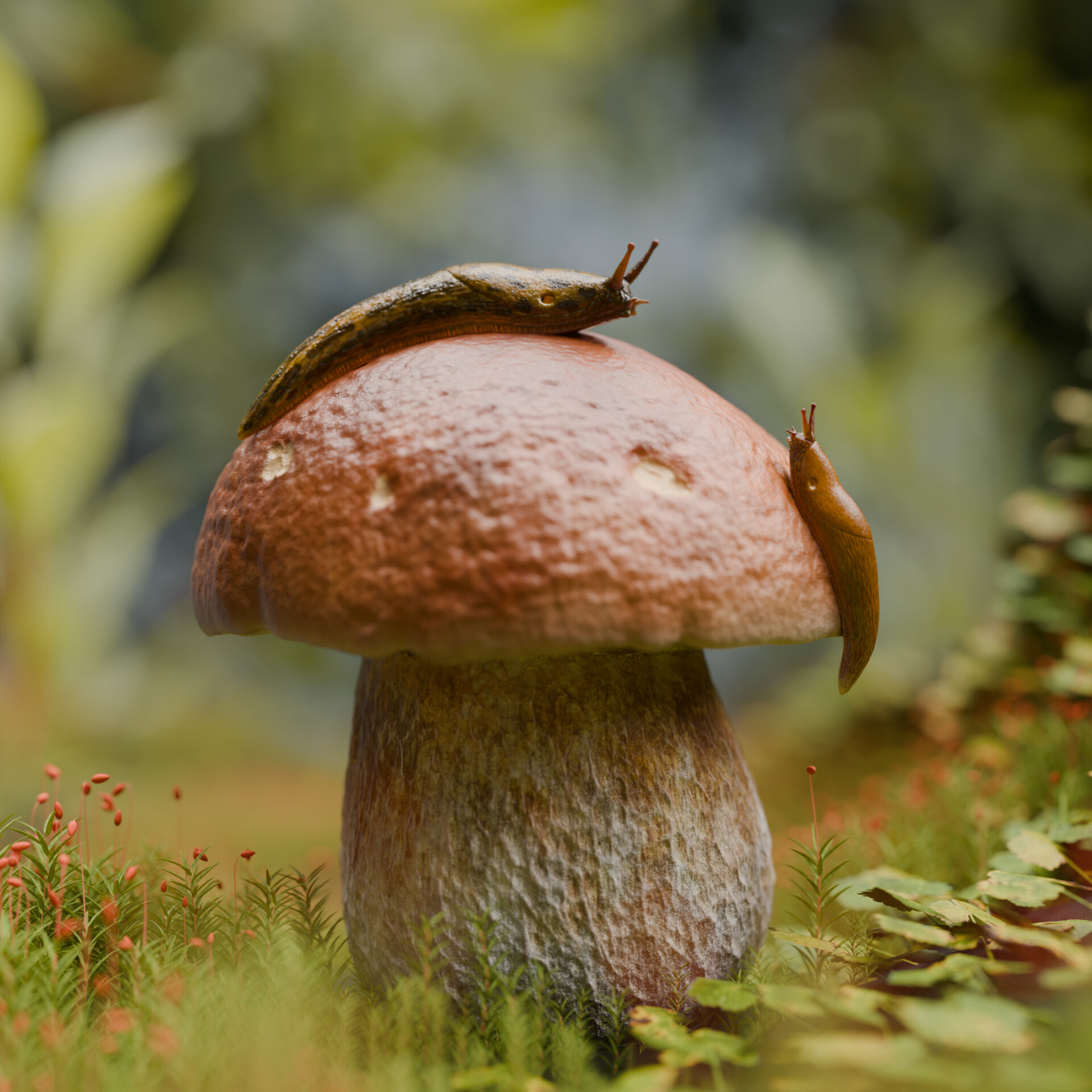 ArtStation - Slugs on Mushroom