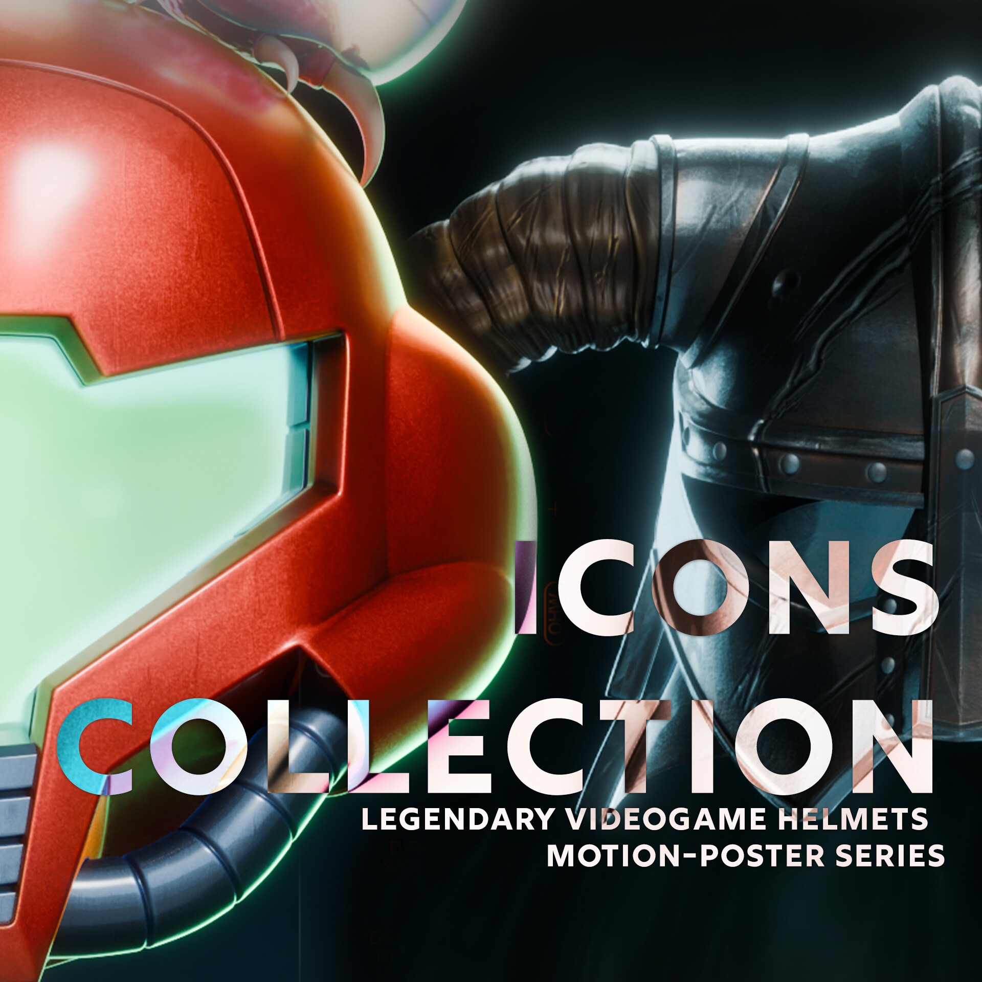 ArtStation - ICONS COLLECTION: Legendary Videogame Helmet motion poster ...
