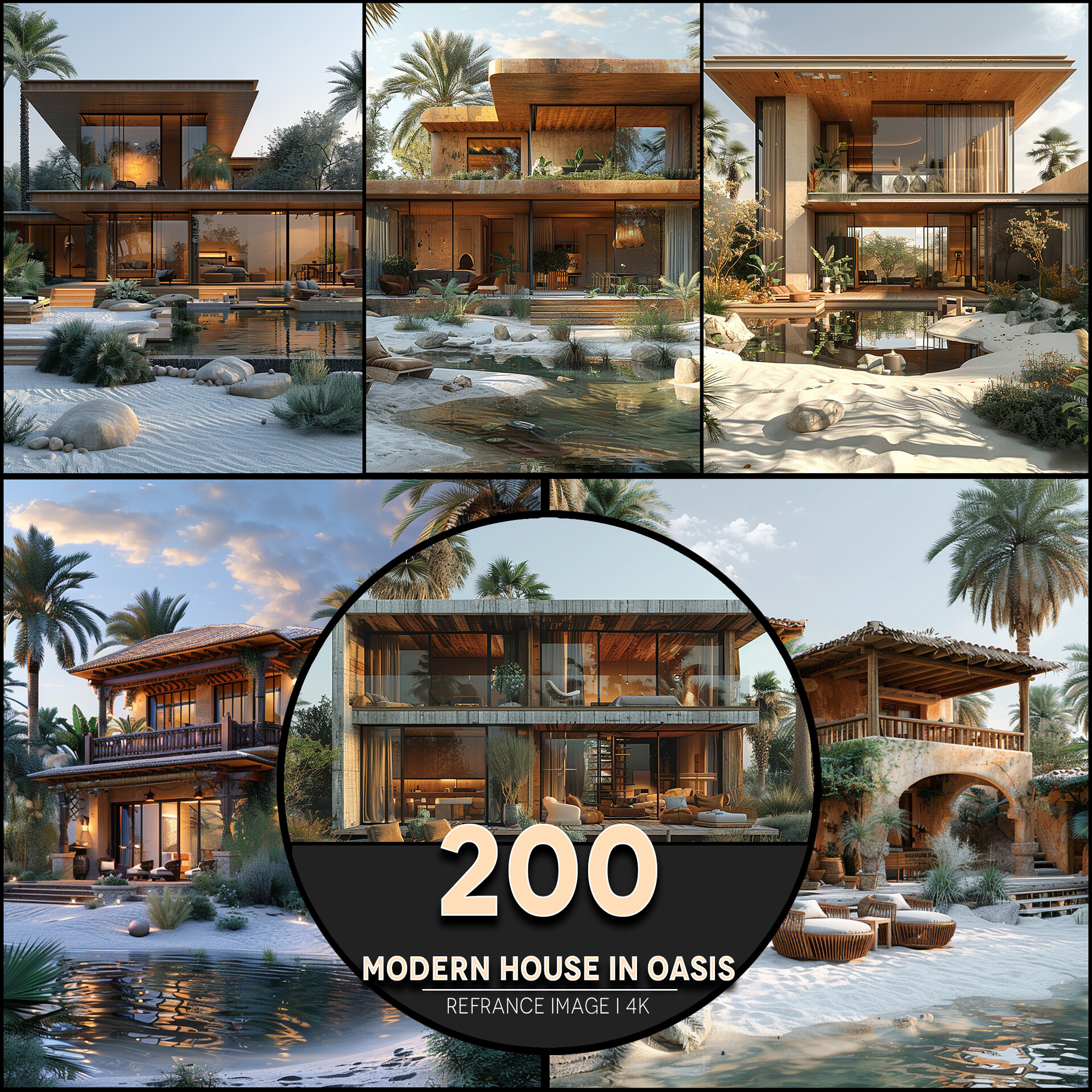 ArtStation - Modern house in Oasis 4K Reference/Concept Images