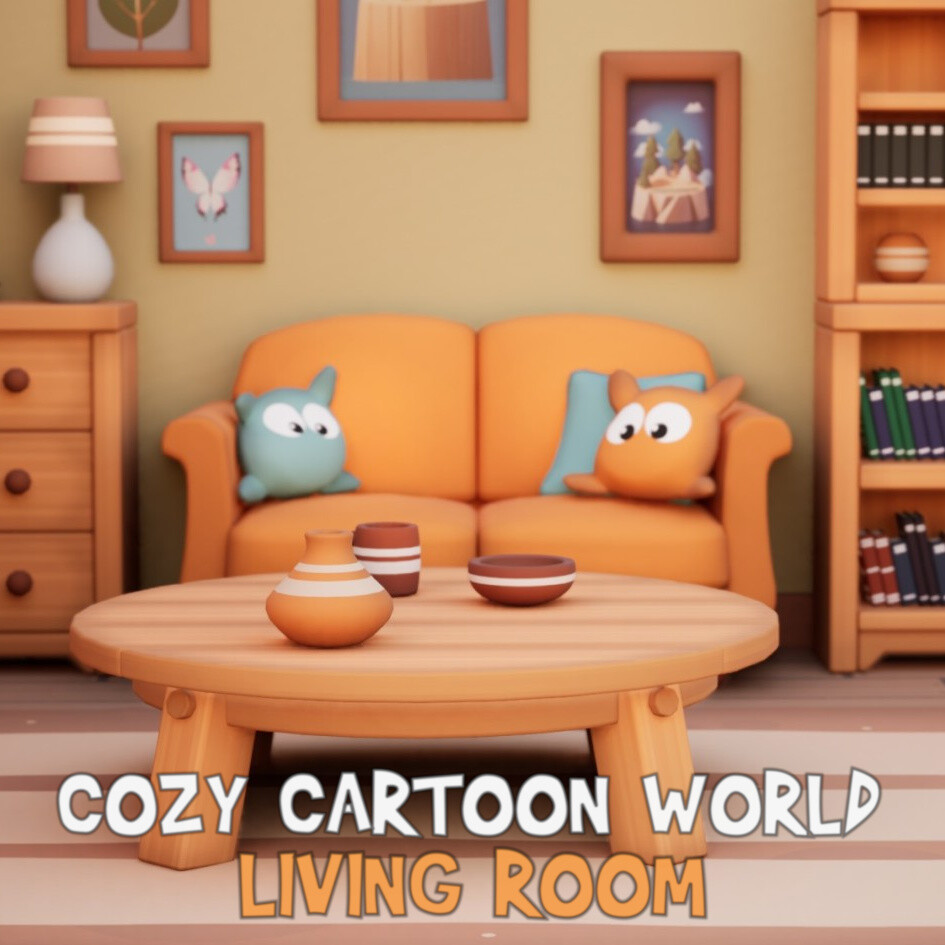 ArtStation - Cozy Cartoon World - Living Room