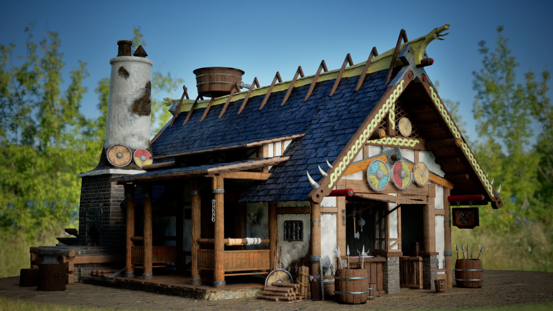 Ivan Alfani Fuster - Viking House 3D art