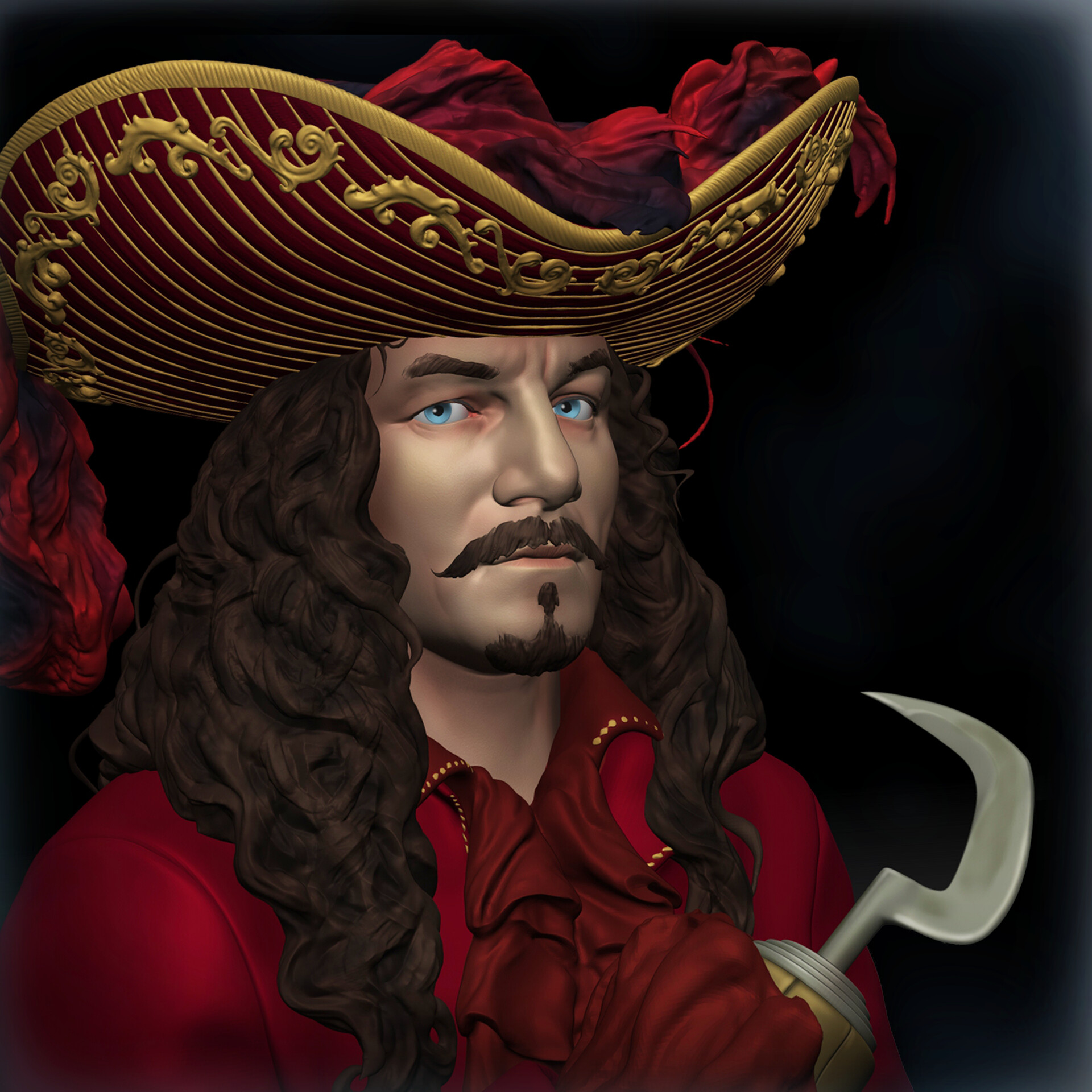 ArtStation - Jason Isaacs as Captain Hook & Lucius Malfoy - Work in ...