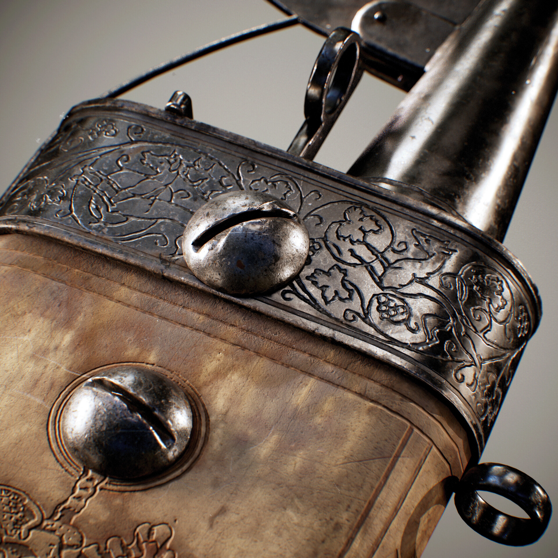 ArtStation - 17th Century Priming Horn