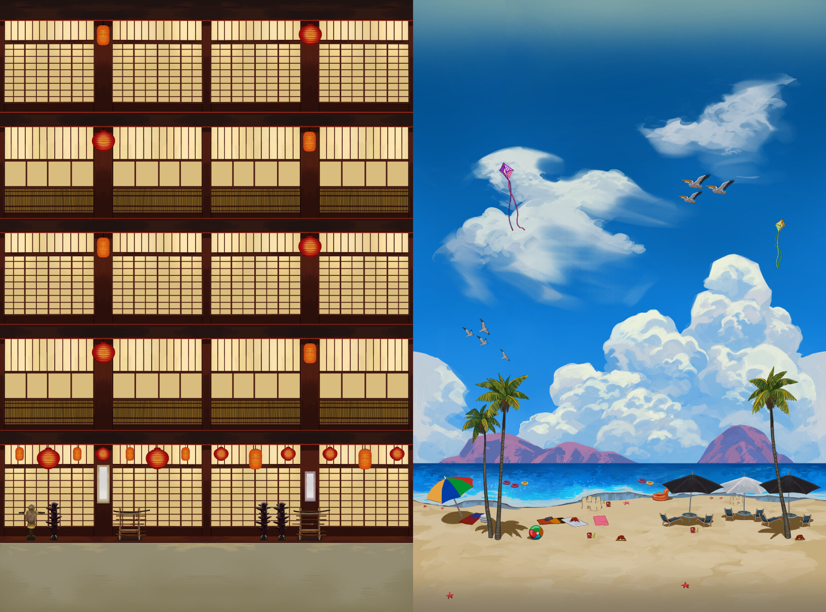 ArtStation - Dojo/Beach backgrounds