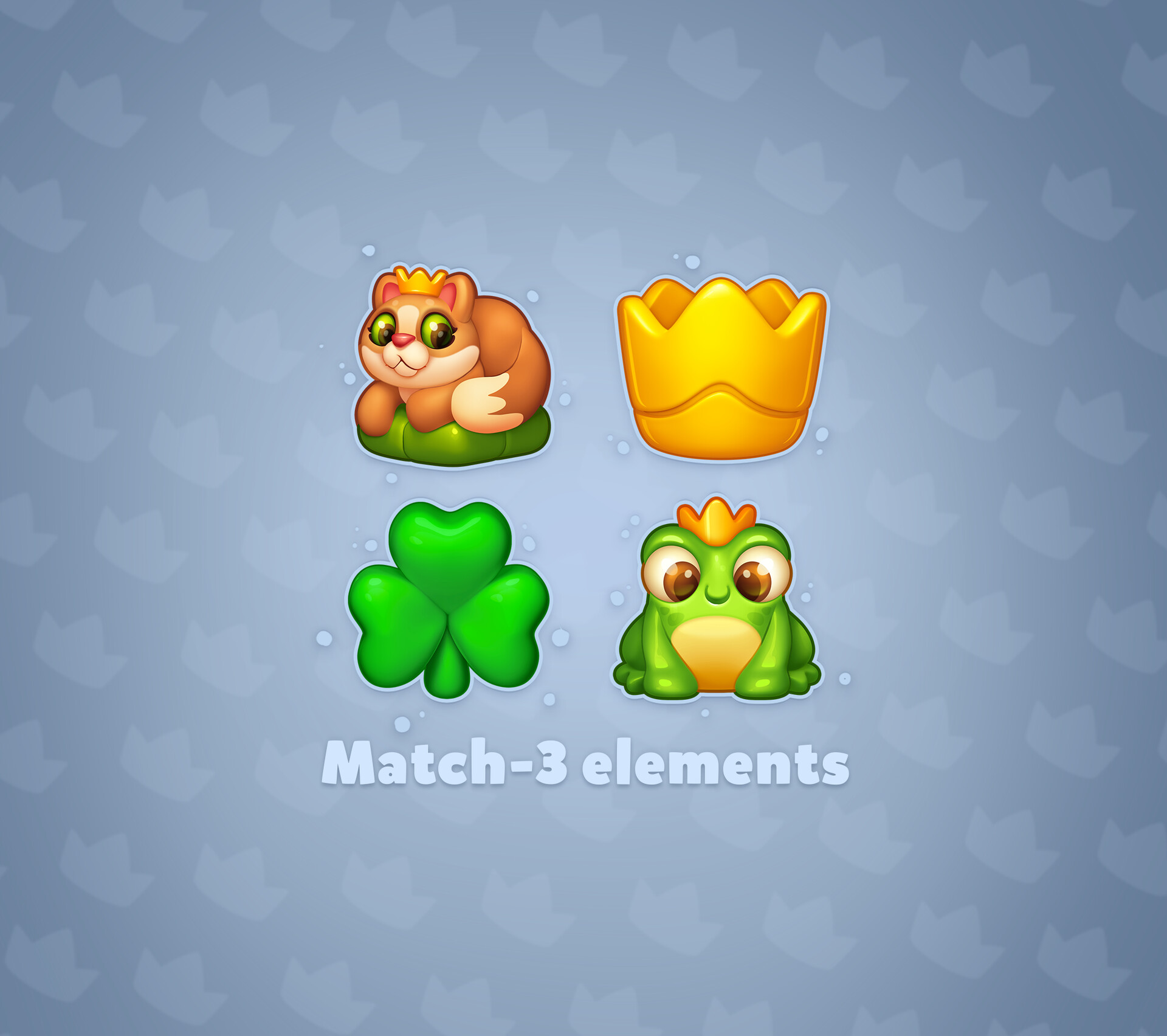 ArtStation - Match-3 elements for royal game