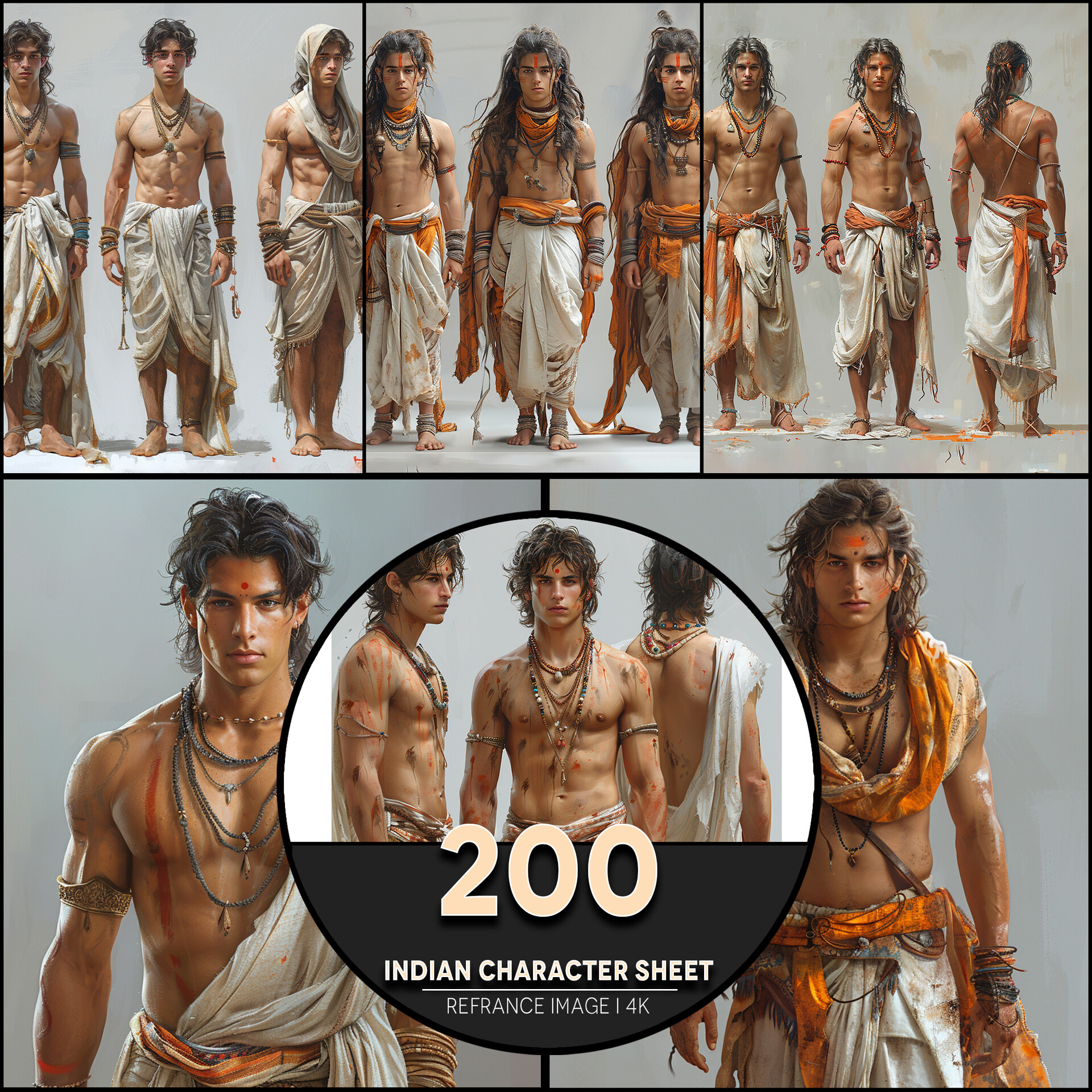 ArtStation - Indian Character Sheet 4K Reference/Concept Images