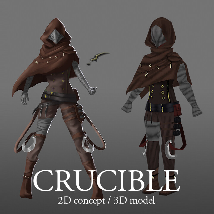 ArtStation - Crucible The Huntress (2D concept & 3D Model)