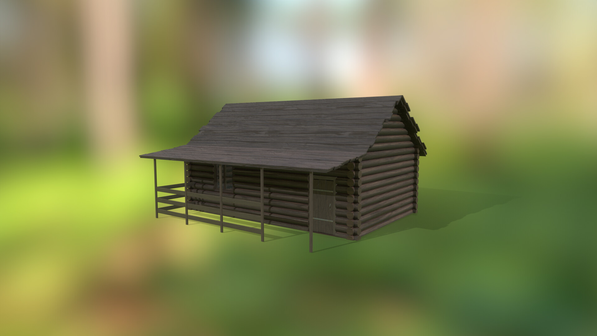 ArtStation - Rustic Log Cabin