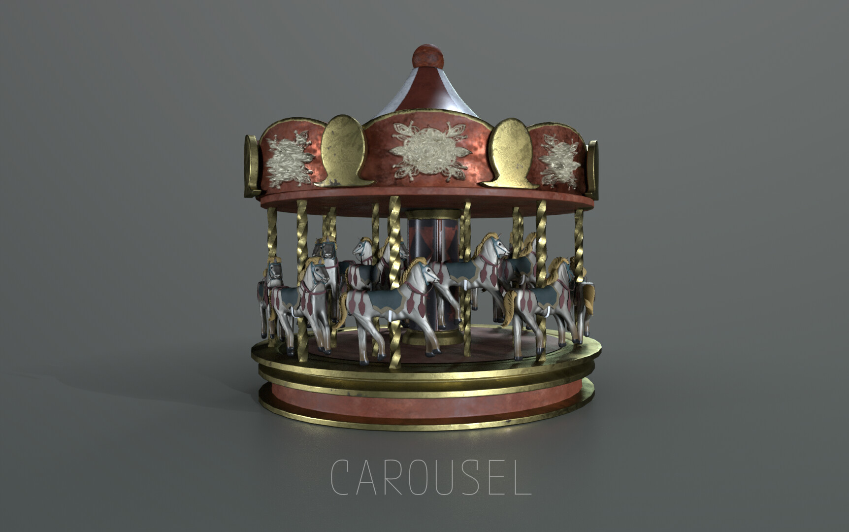 ArtStation - Abandoned Old carousel (modeling and texturing)