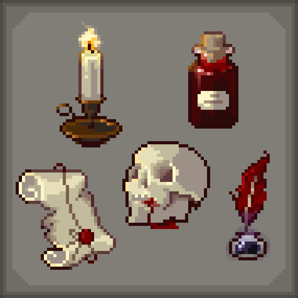 ArtStation - Dark fantasy pixel props