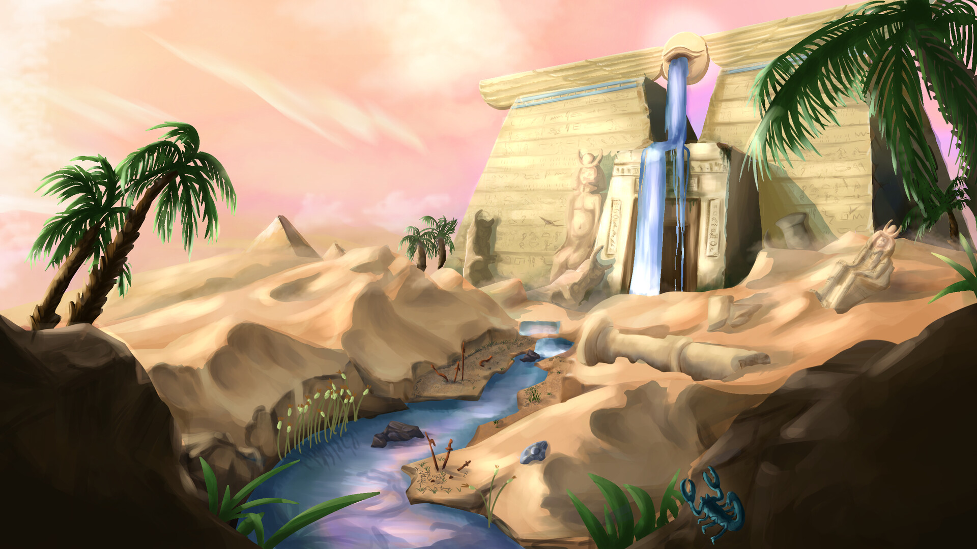 ArtStation - Egyptian Temple Ruins Concept Art