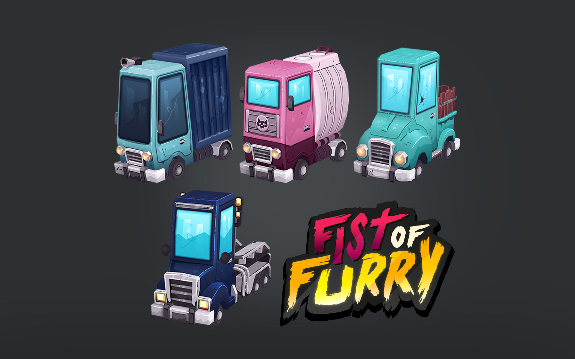 ArtStation - Lowpoly vehicles - Fist of Furry mobile game