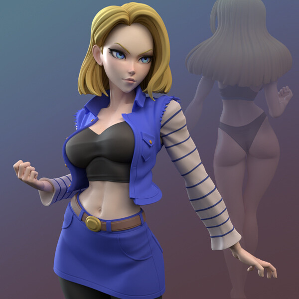 Dinamuuu 3D - Android 18 3D Print Model STL