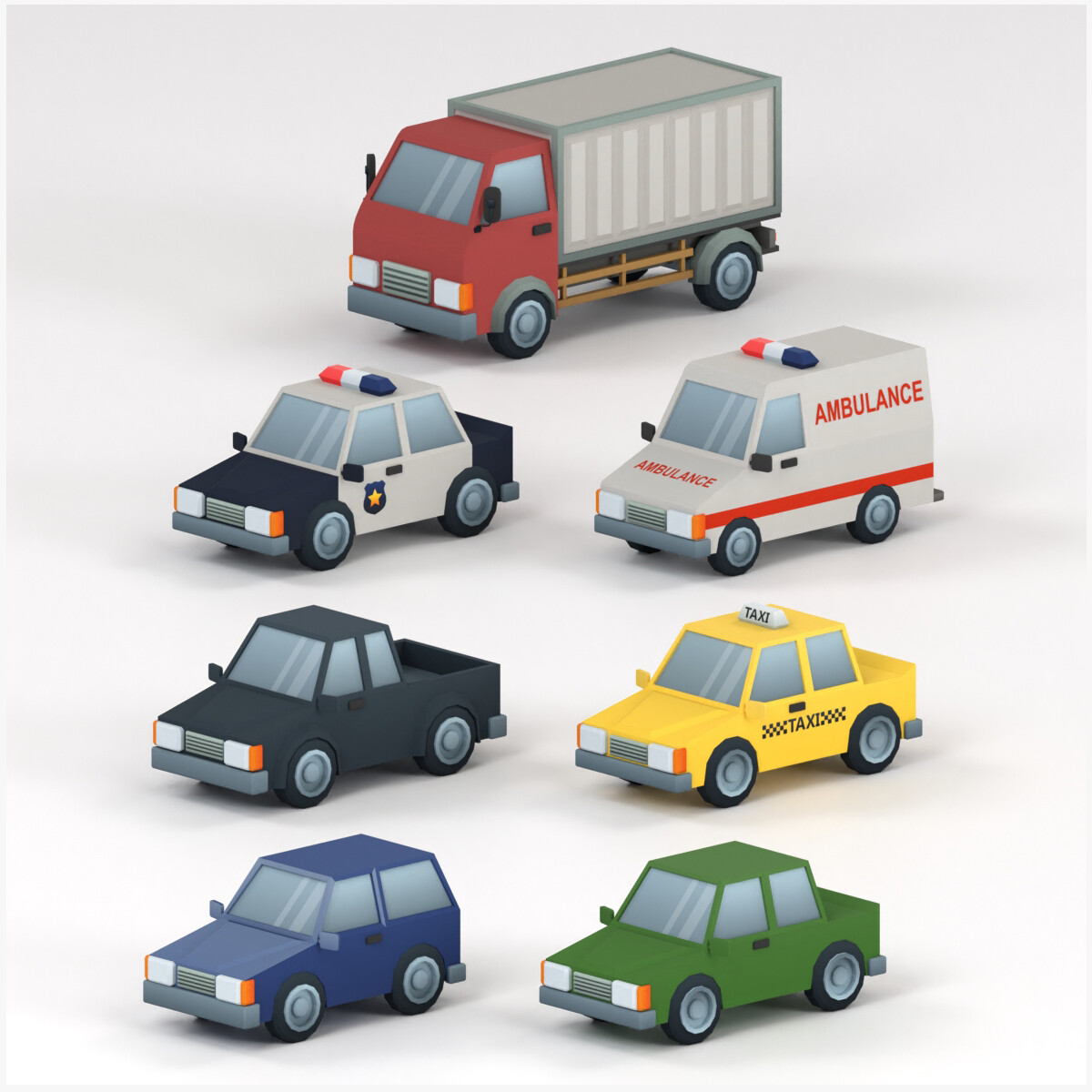 ArtStation - Cartoon Low Poly Car Pack
