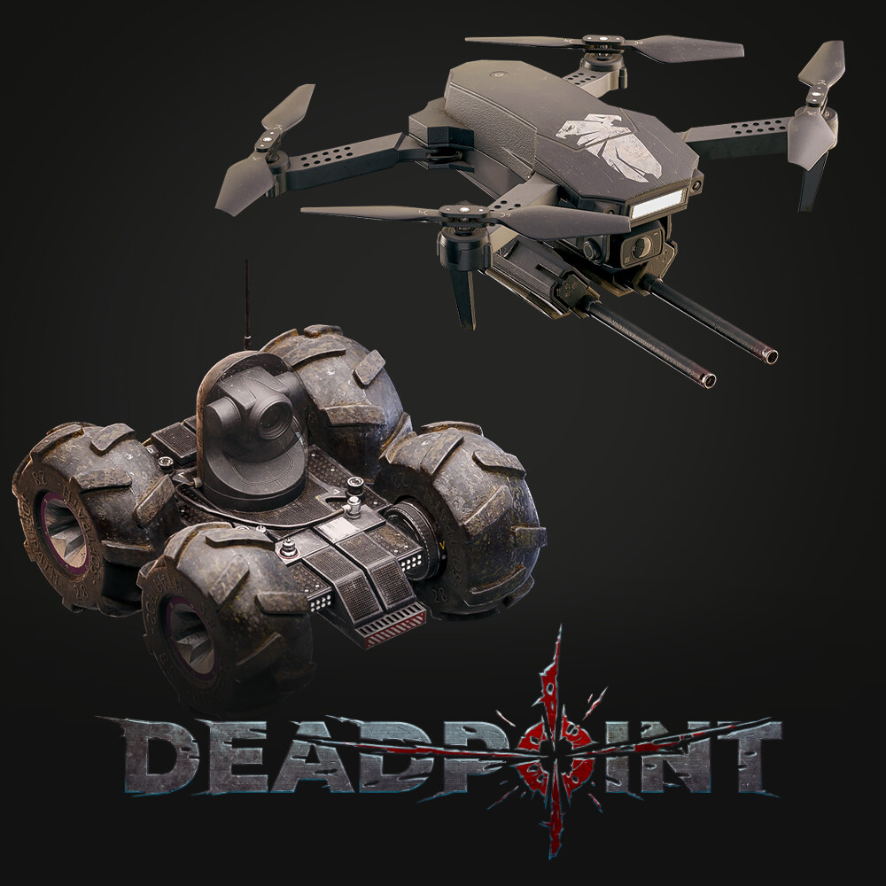 ArtStation - Deadpoint | «Digger» Ground Drone and «Seeker» Flying Drone