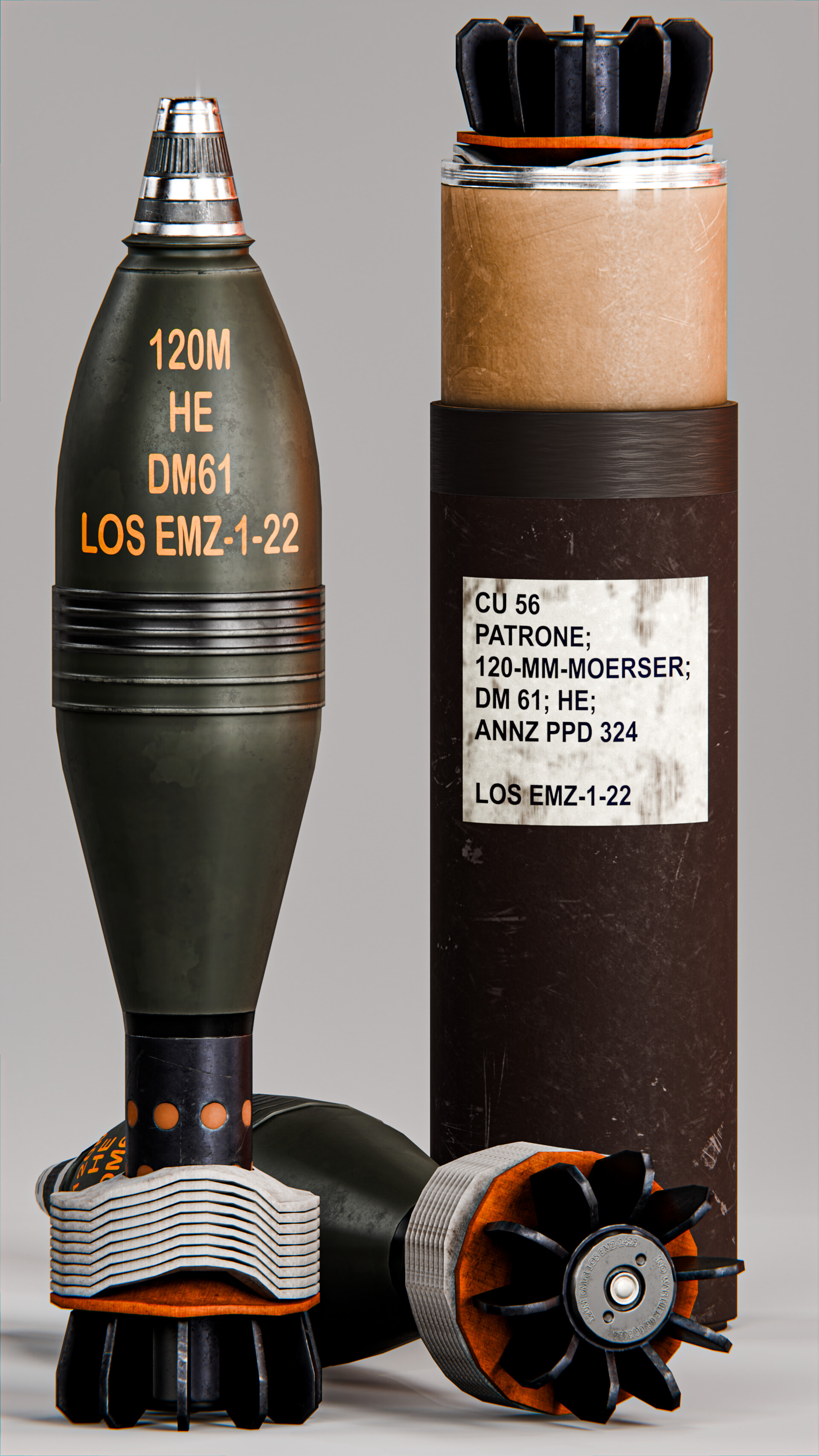 ArtStation - Tampella 120M HE DM61 Mortar