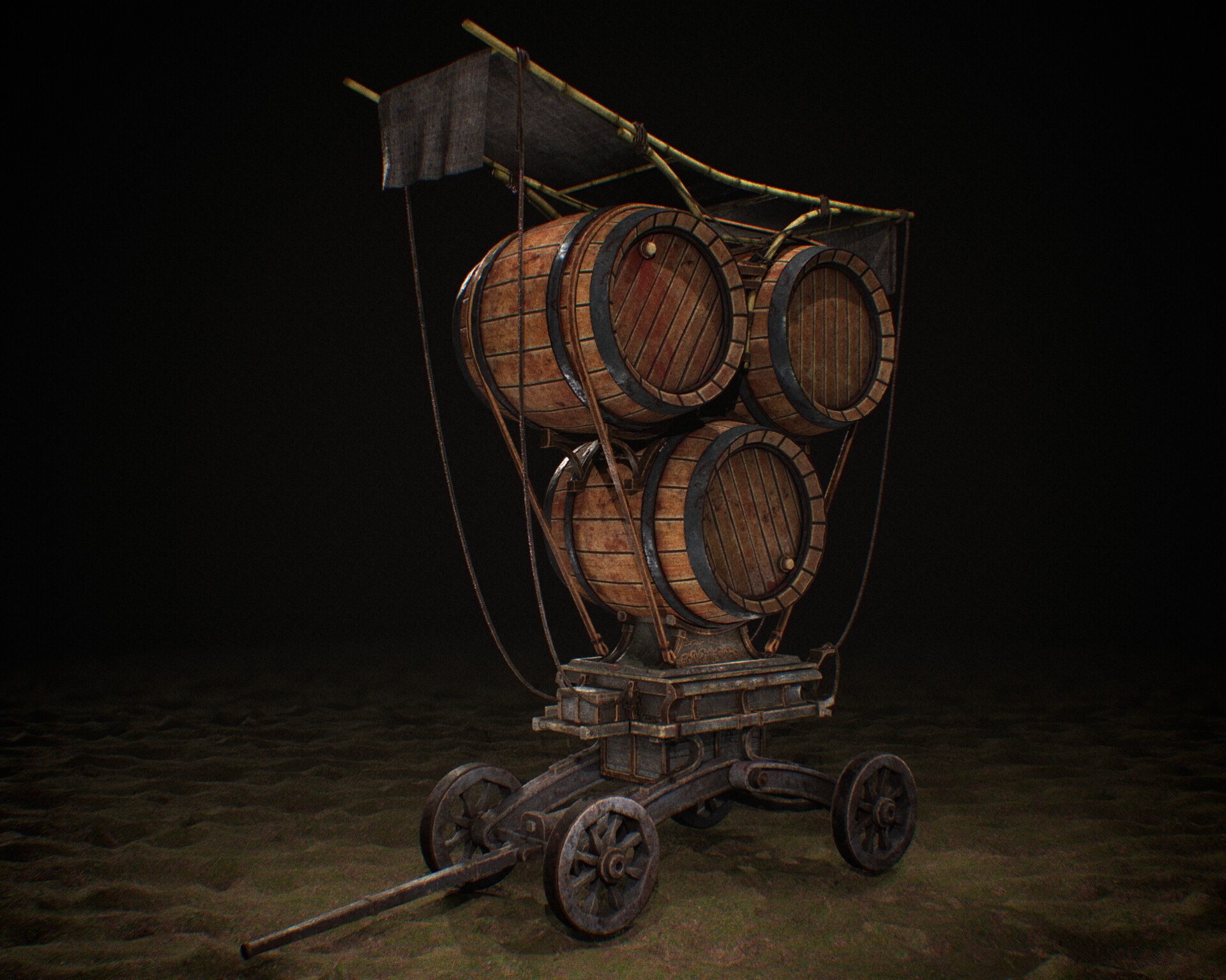 ArtStation - Cart with barrels