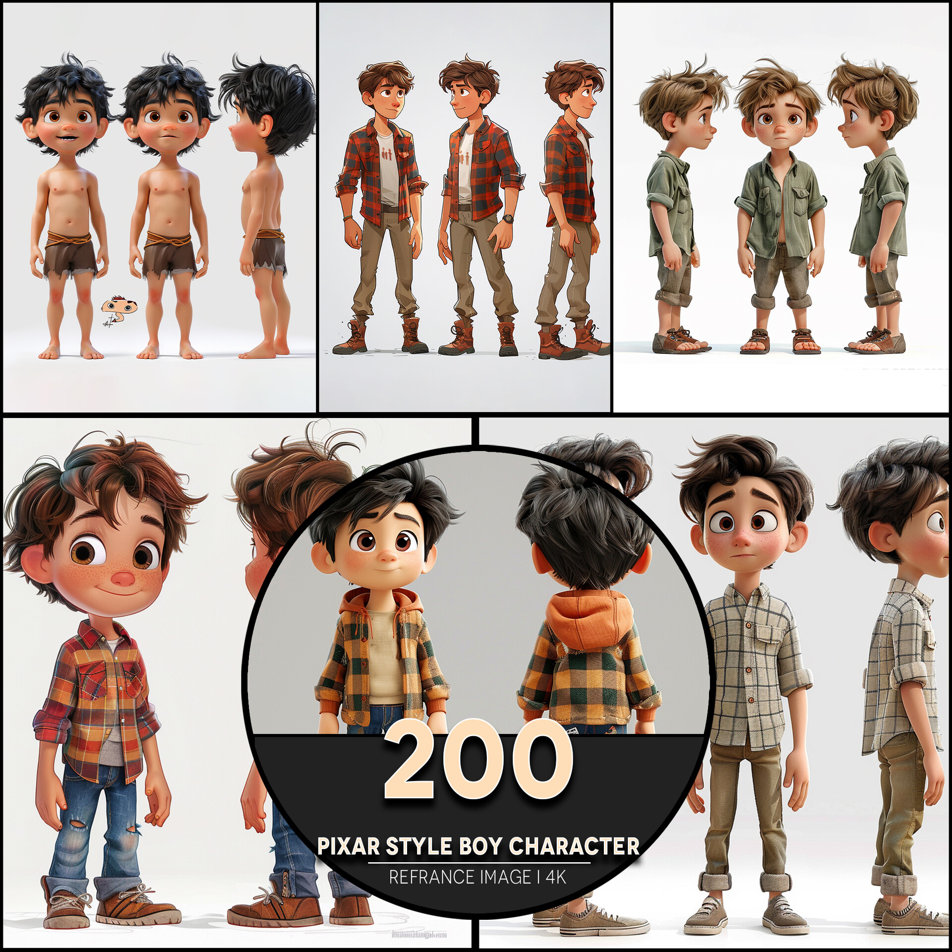 ArtStation - Pixar Style Boy Character 4K Reference/Concept Images