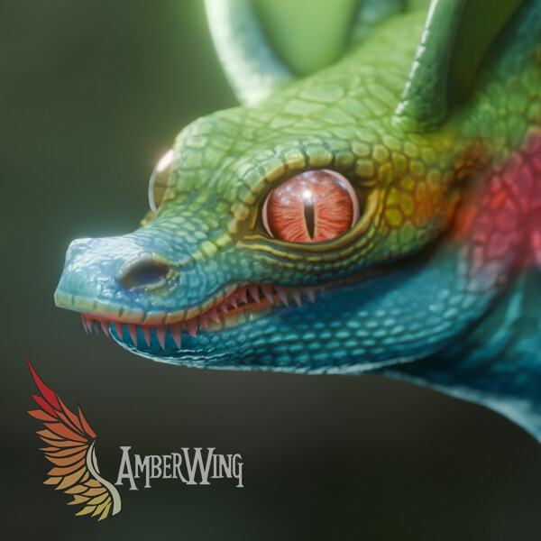 ArtStation - Crystal Corruption: Gecko Glider 3D detailed version