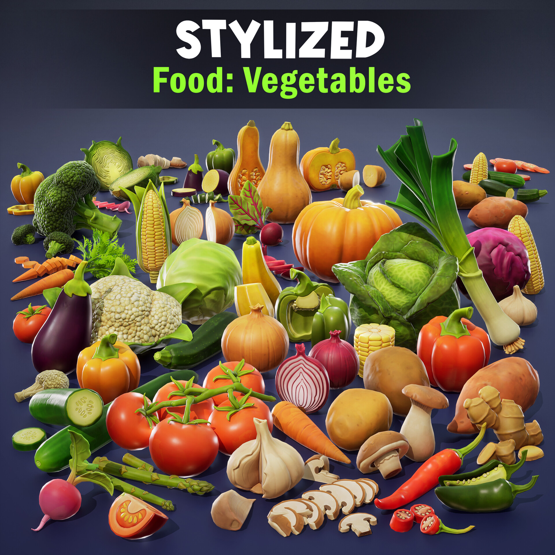 ArtStation - Stylized Food: Vegetables
