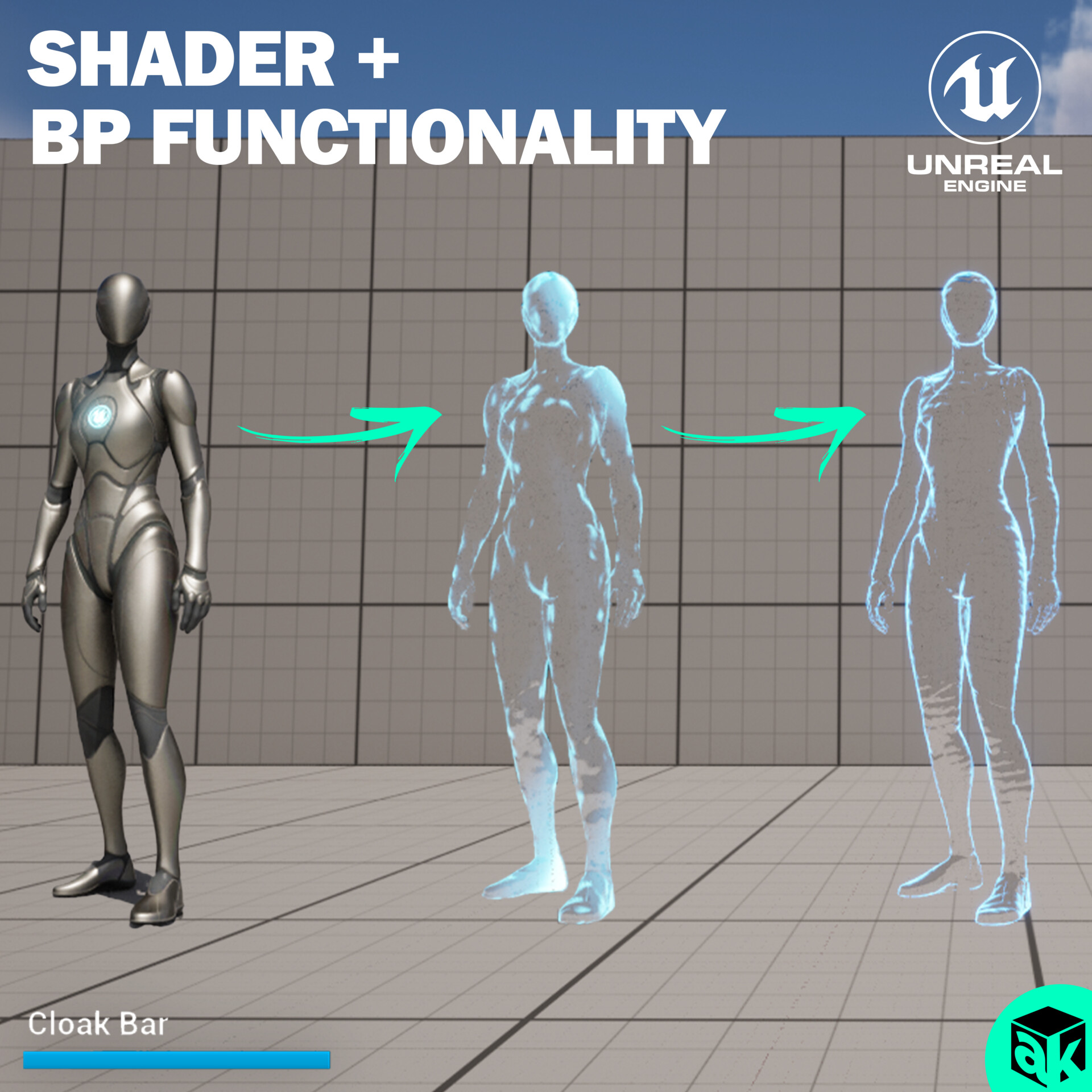 ArtStation - Cloaking Shader + Blueprint Functionality (Showcase & Breakdown)