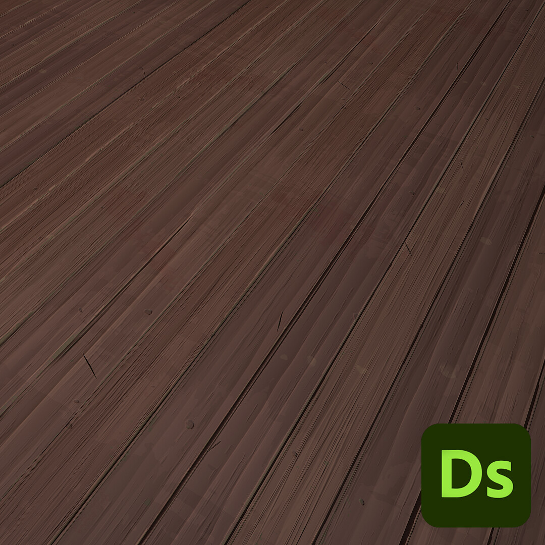ArtStation - Stylized Wooden Floor Tile Texture : Substance Desinger