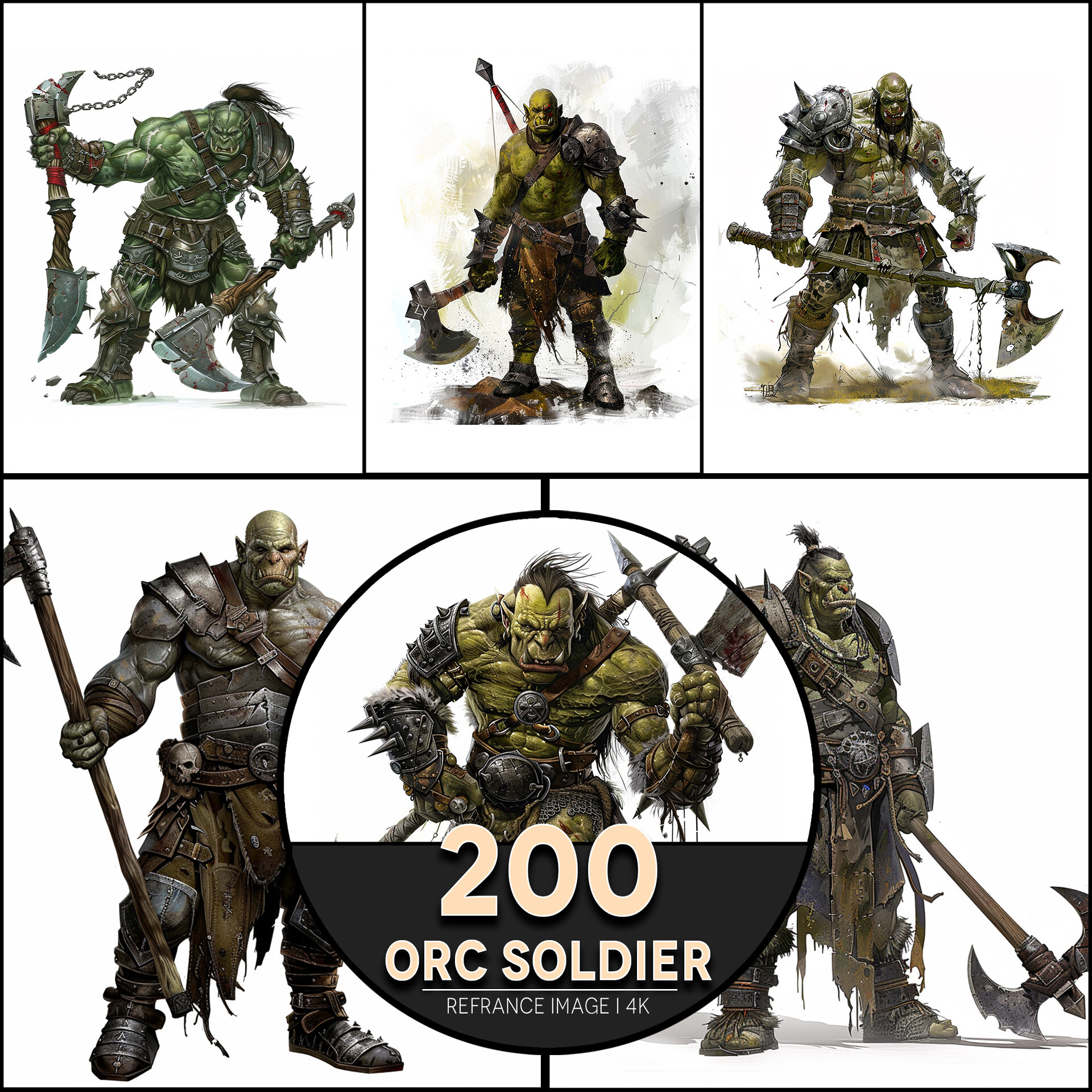 Pixel Ref - Orc Soldier 4K Reference/Concept Images