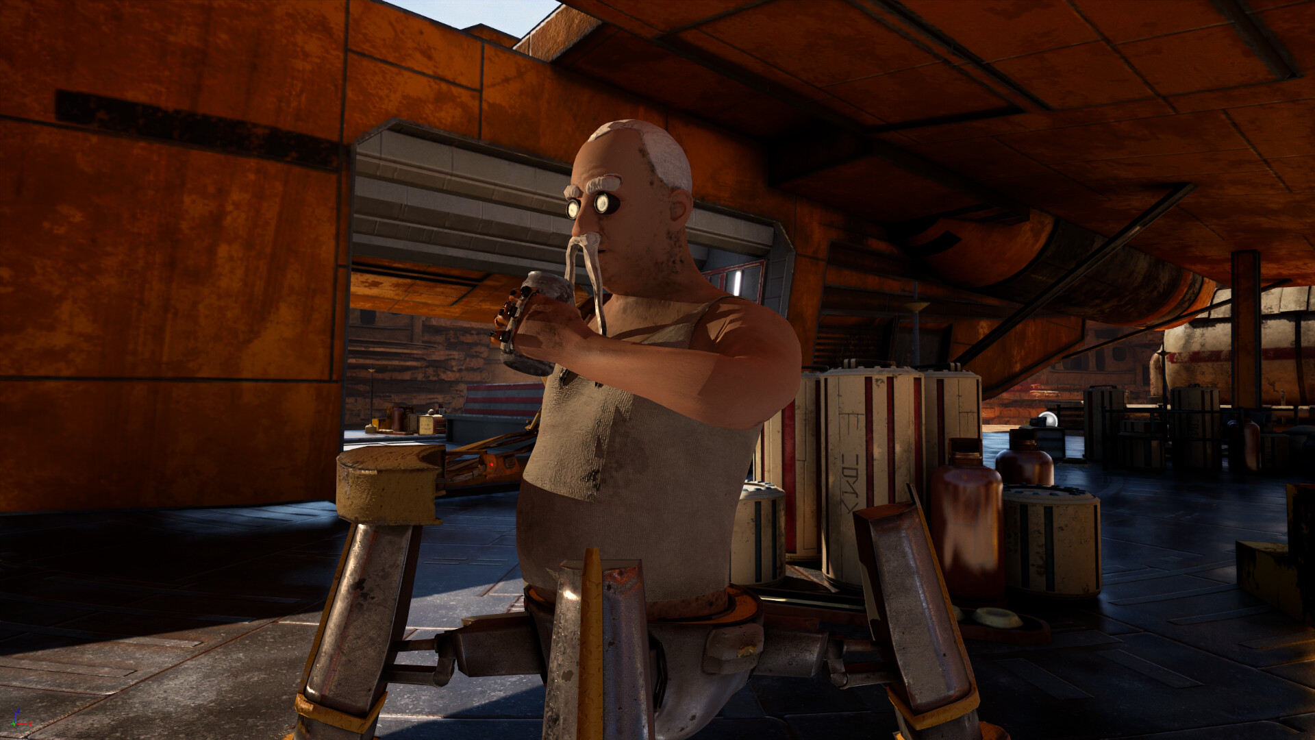 ArtStation - "Old Iron-Eyes" the Cyborg Trucker