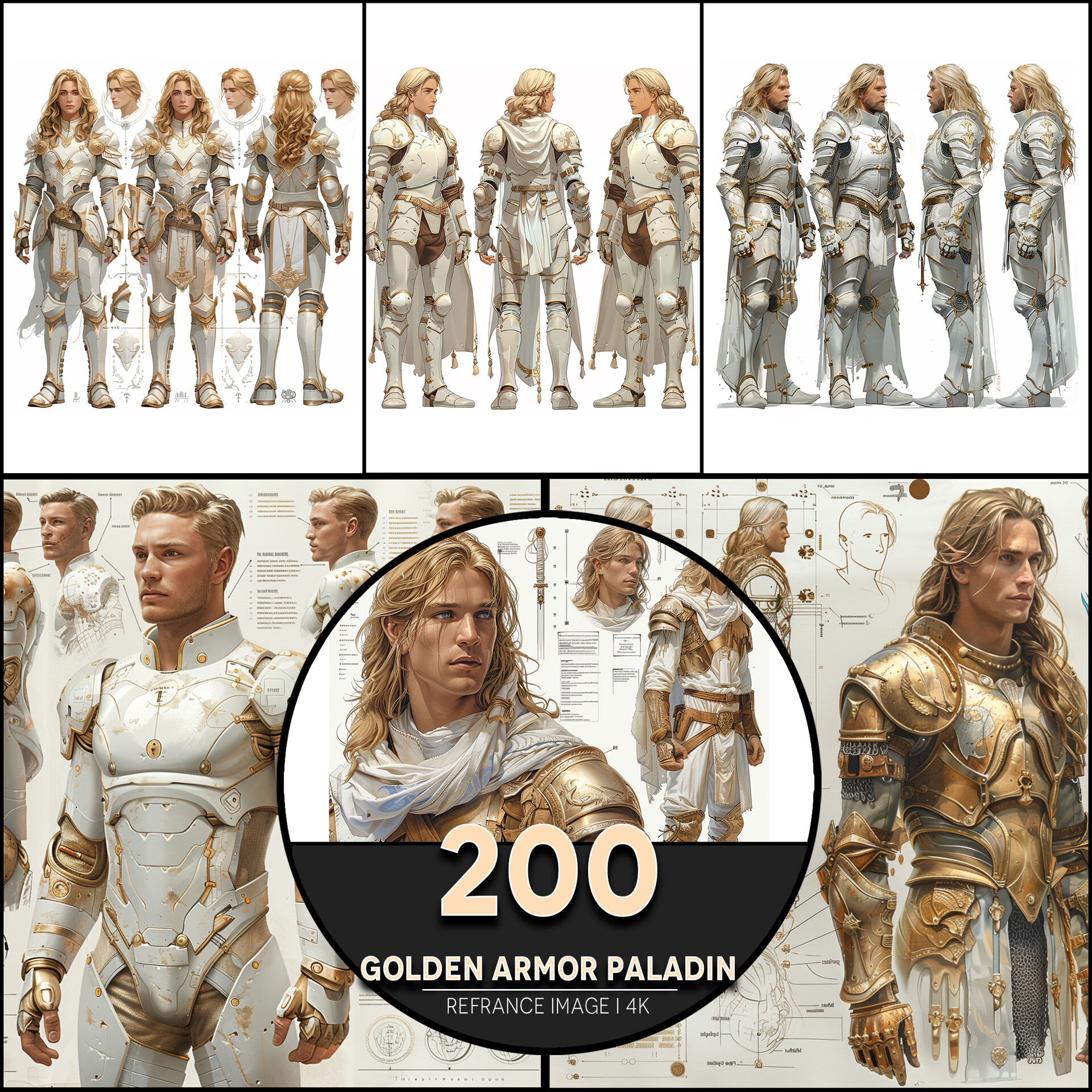 ArtStation - Golden Armor Paladin 4K Reference/Concept Images