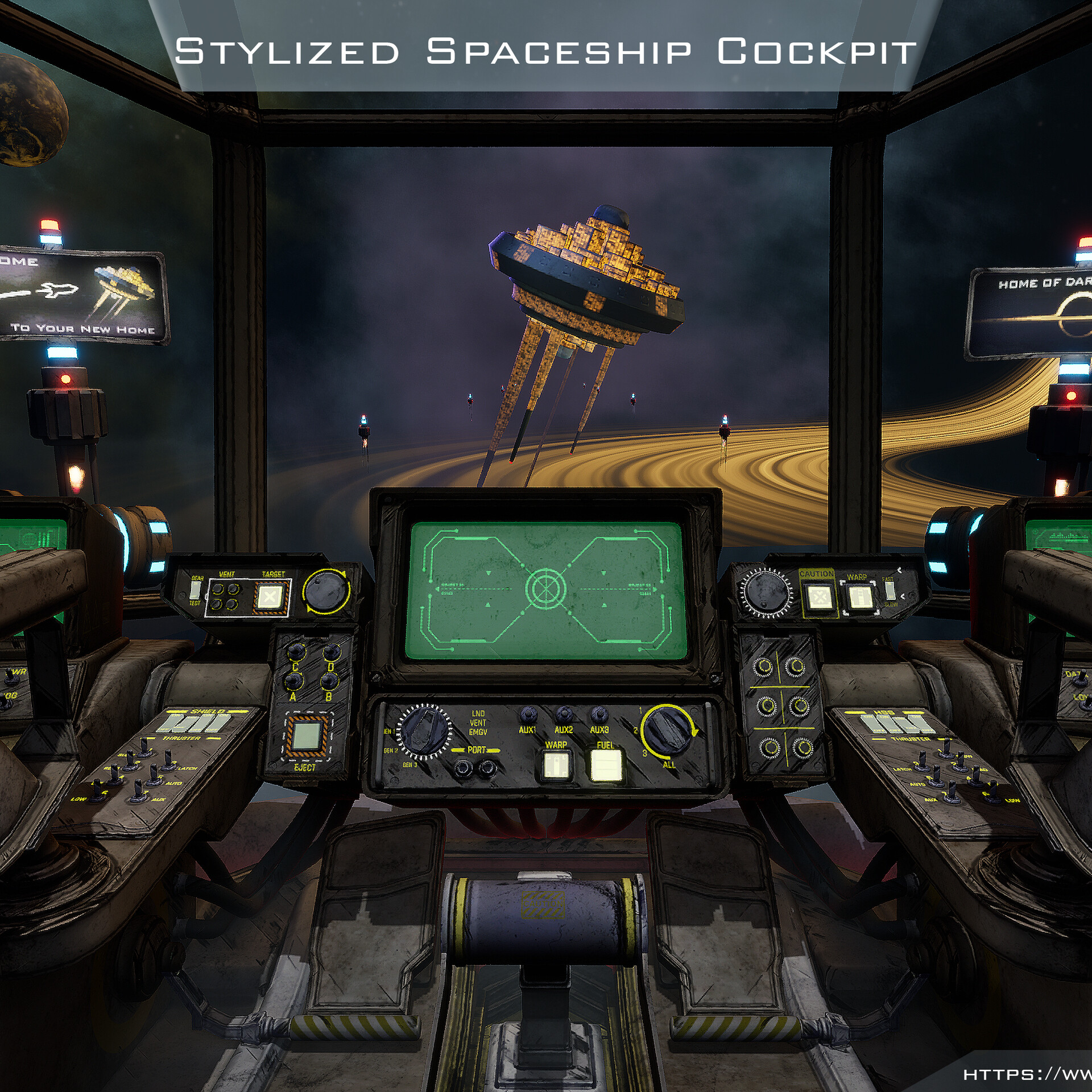 ArtStation - Stylized Spaceship Cockpit