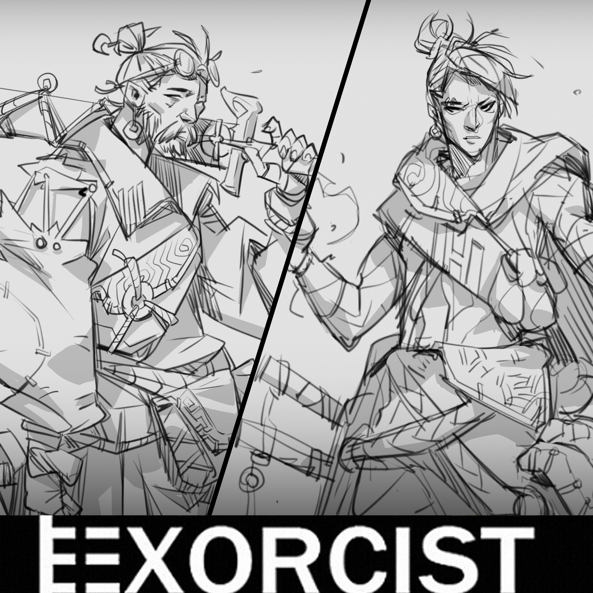 ArtStation - Some line art works for Exorcist.