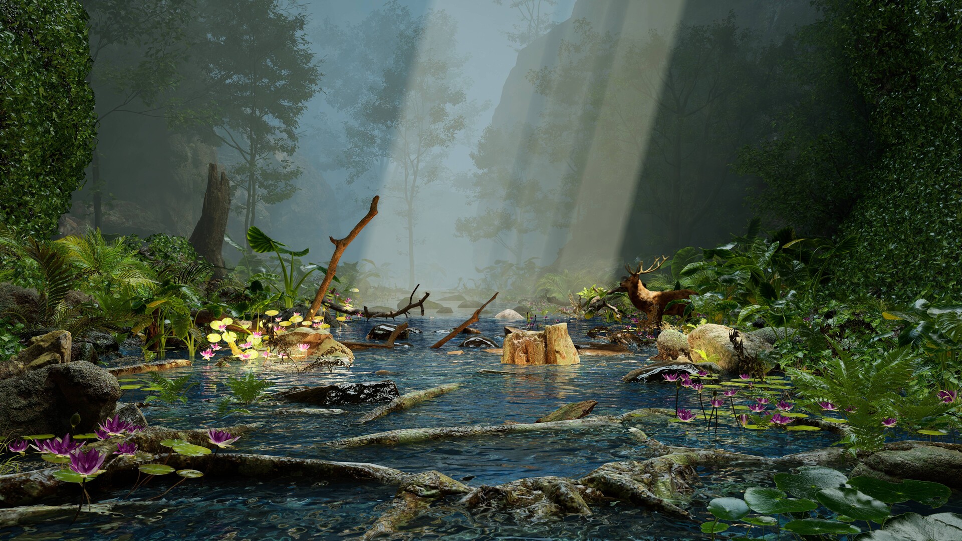 ArtStation - Forest River | Unreal Engine 5 | Lumen | Nanite | RTX off