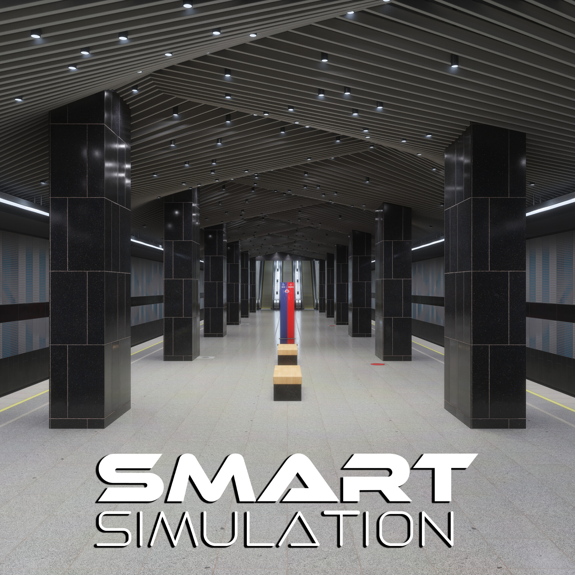 ArtStation - Smart Simulation: Aminyevskaya station (Bolshaya Koltsevaya line) of the Moscow Metro
