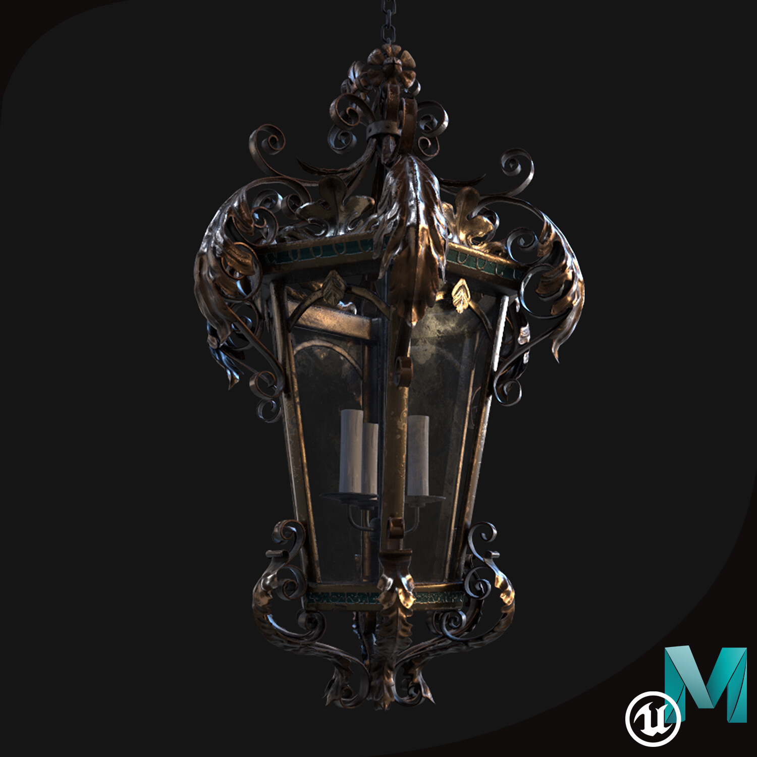 ArtStation - Old Lantern with Flowers