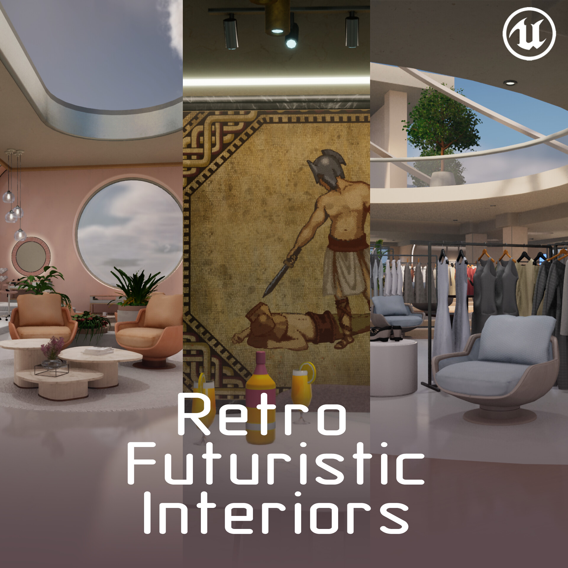 ArtStation - Retro-futuristic Interior