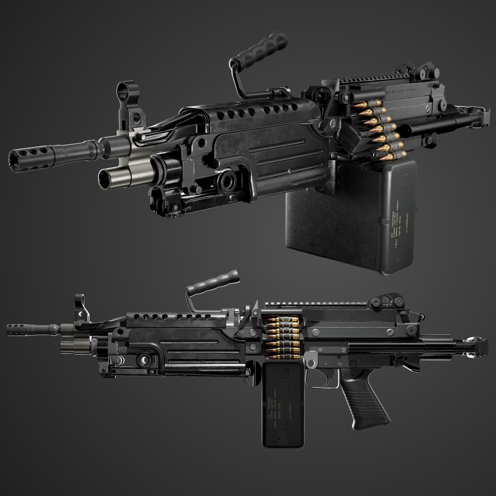 ArtStation - FN M249S PARA HardSurface Weapon