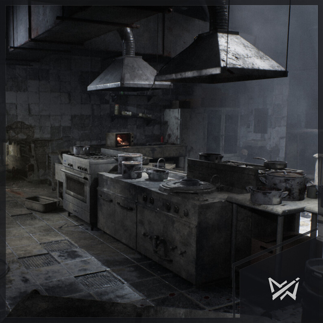 ArtStation - An abandoned dusty kitchen - UE5 | Gamedev Bootcamp | Isaev Workshop